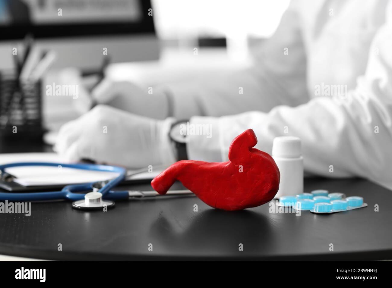 Model of stomach on table of gastroenterologist in clinic Stock Photo ...