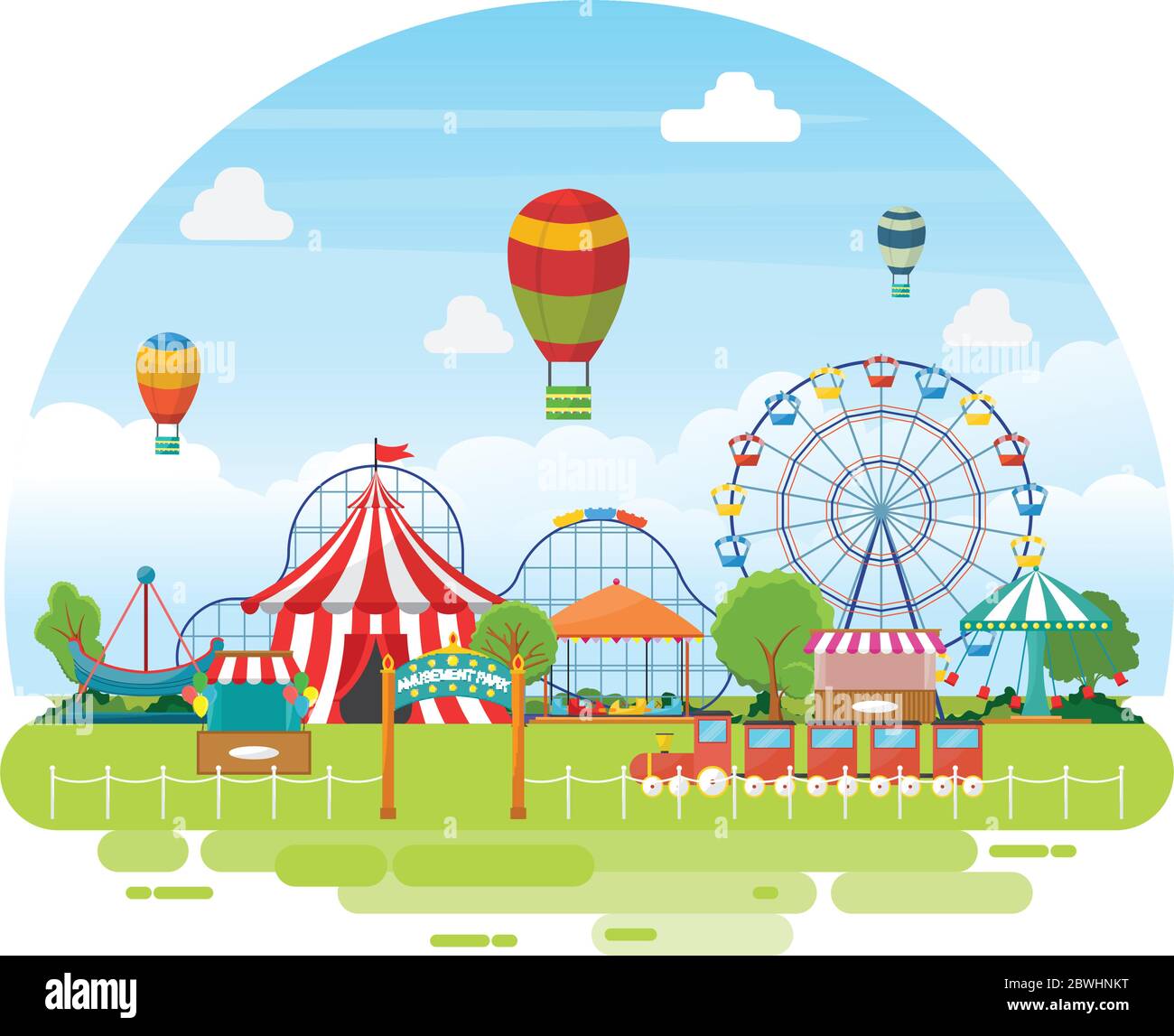 Amusement park castle roller coaster Cut Out Stock Images & Pictures ...