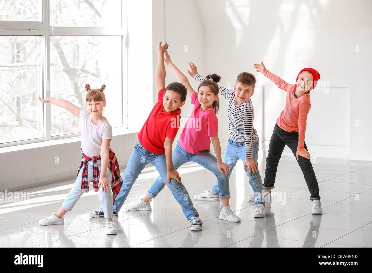 Cute little children in dance studio Stock Photo - Alamy