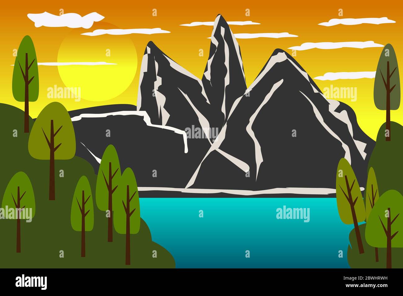 Abstract landscape. vector illustration Stock Photo - Alamy