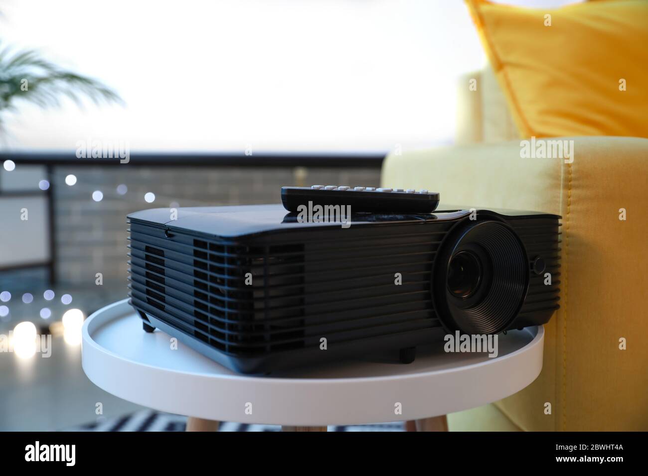 Modern video projector in room Stock Photo - Alamy