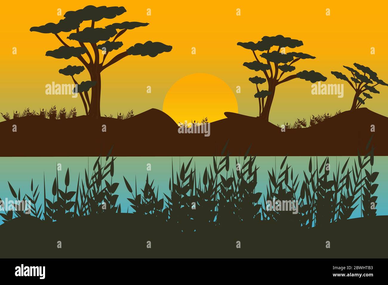 Abstract landscape. vector illustration Stock Photo - Alamy