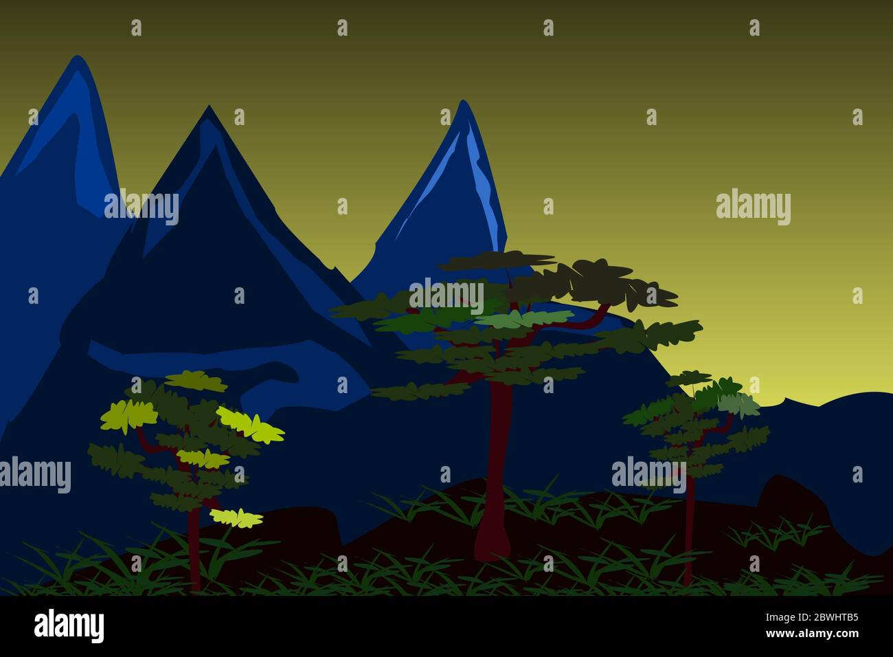 Abstract landscape. vector illustration Stock Photo - Alamy