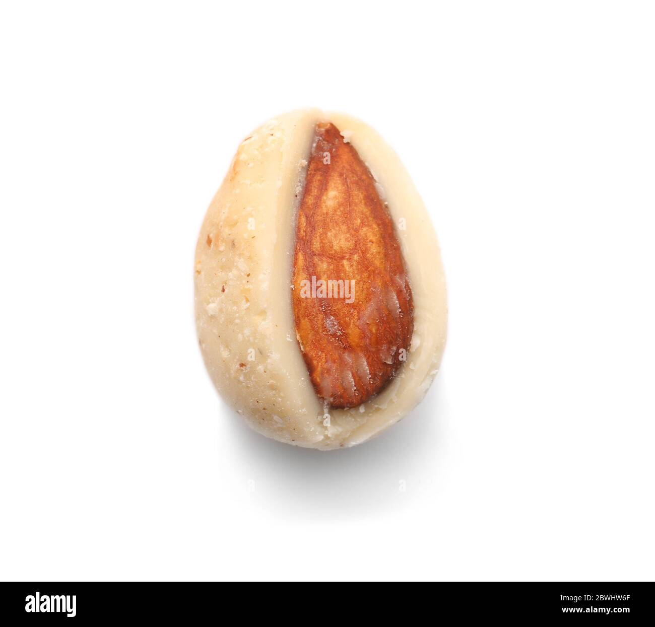 Tasty coated nut on white background Stock Photo - Alamy