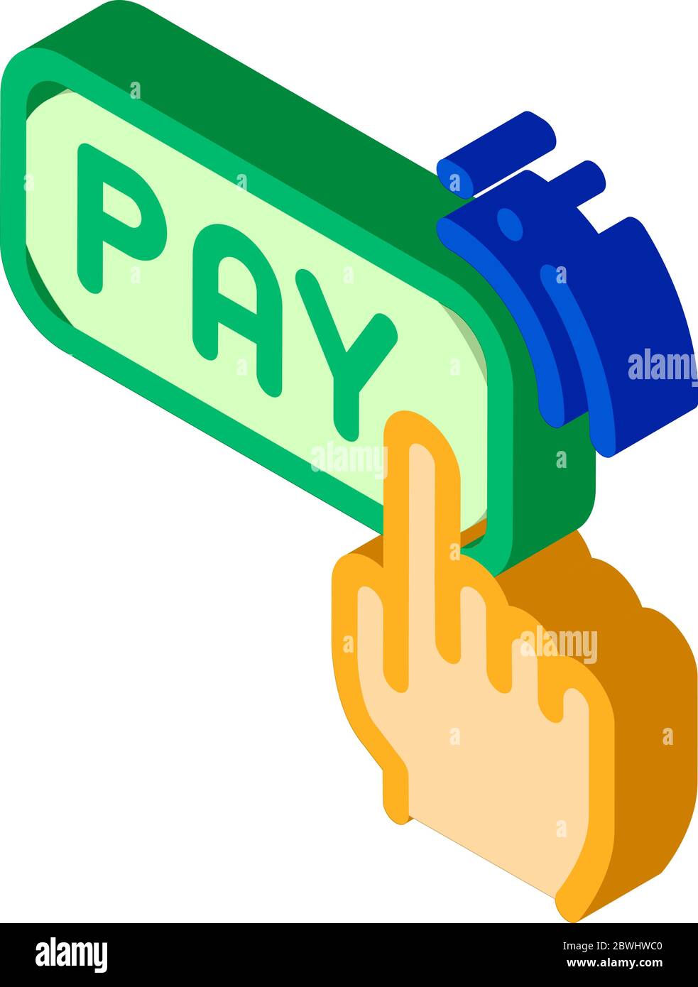 One Click Touch Payment isometric icon vector illustration Stock Vector ...