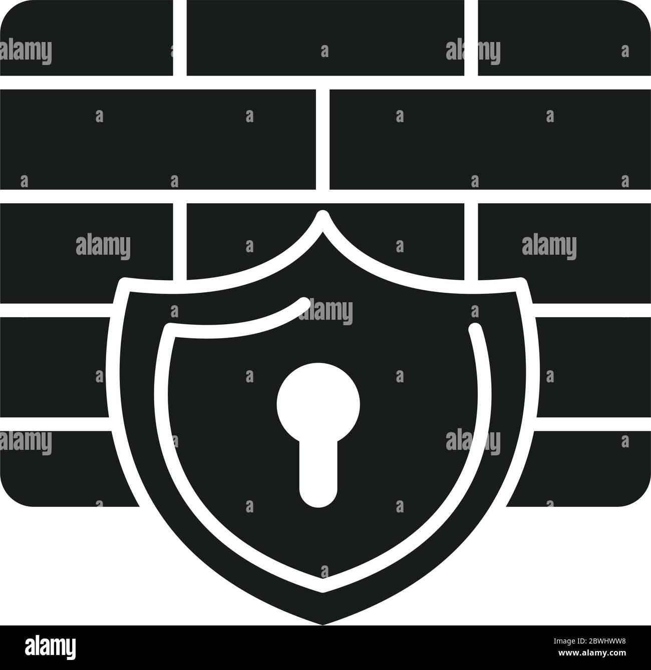 cyber security and information or network protection firewall shield ...