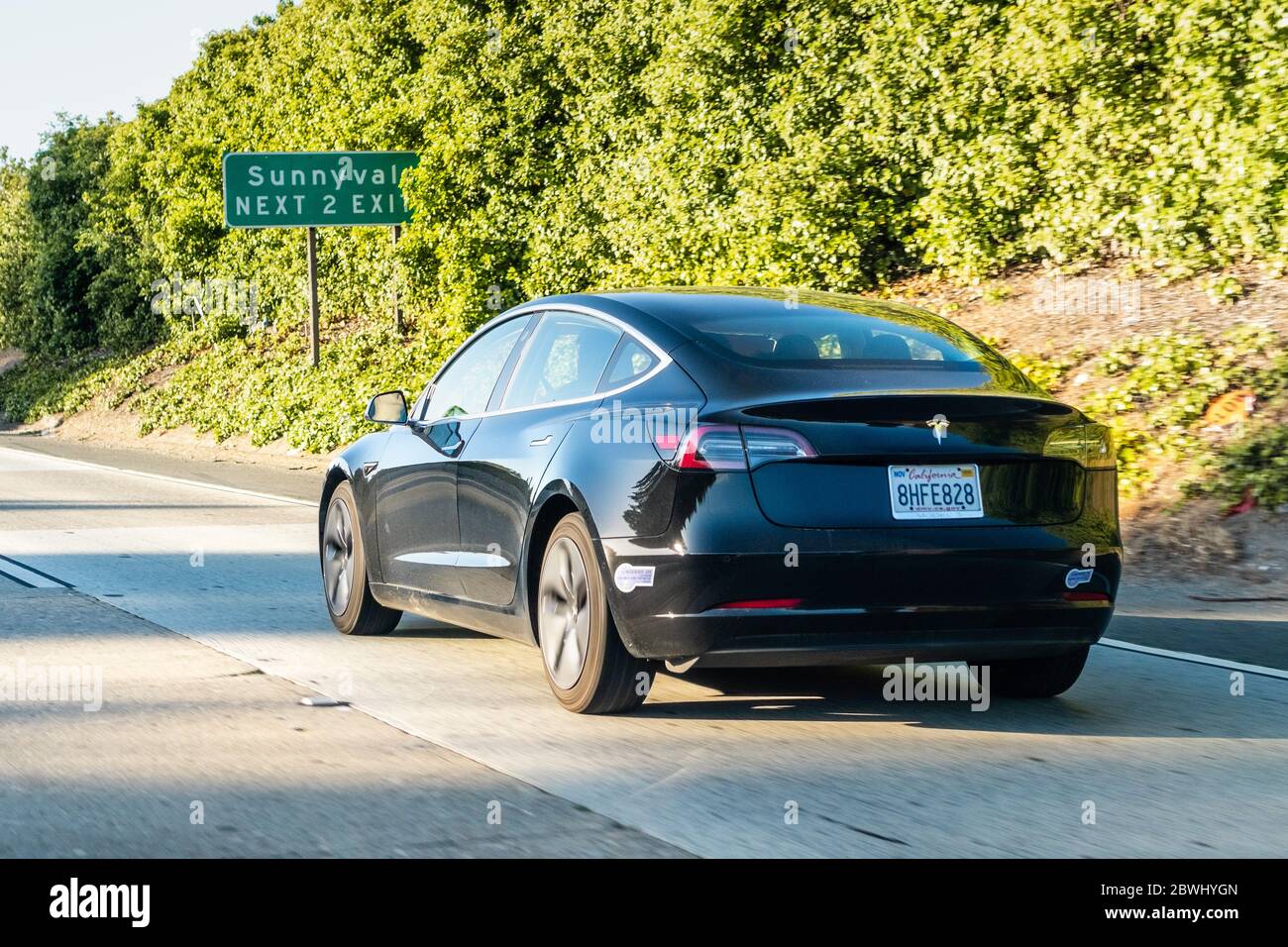Tesla rear view hi-res stock photography and images - Alamy