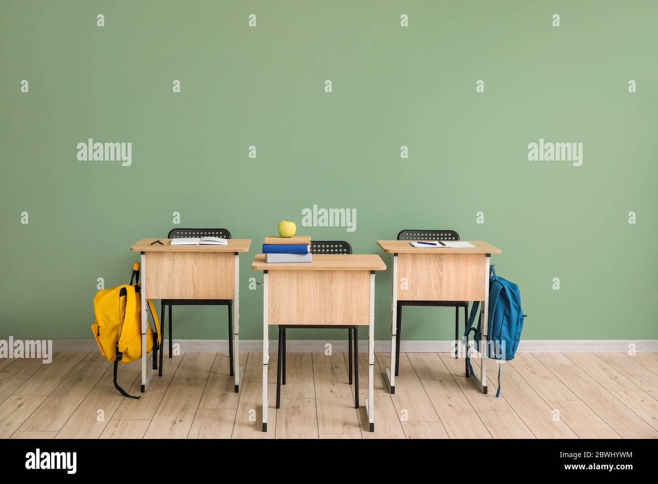 Children sit school desks near hi-res stock photography and images - Alamy