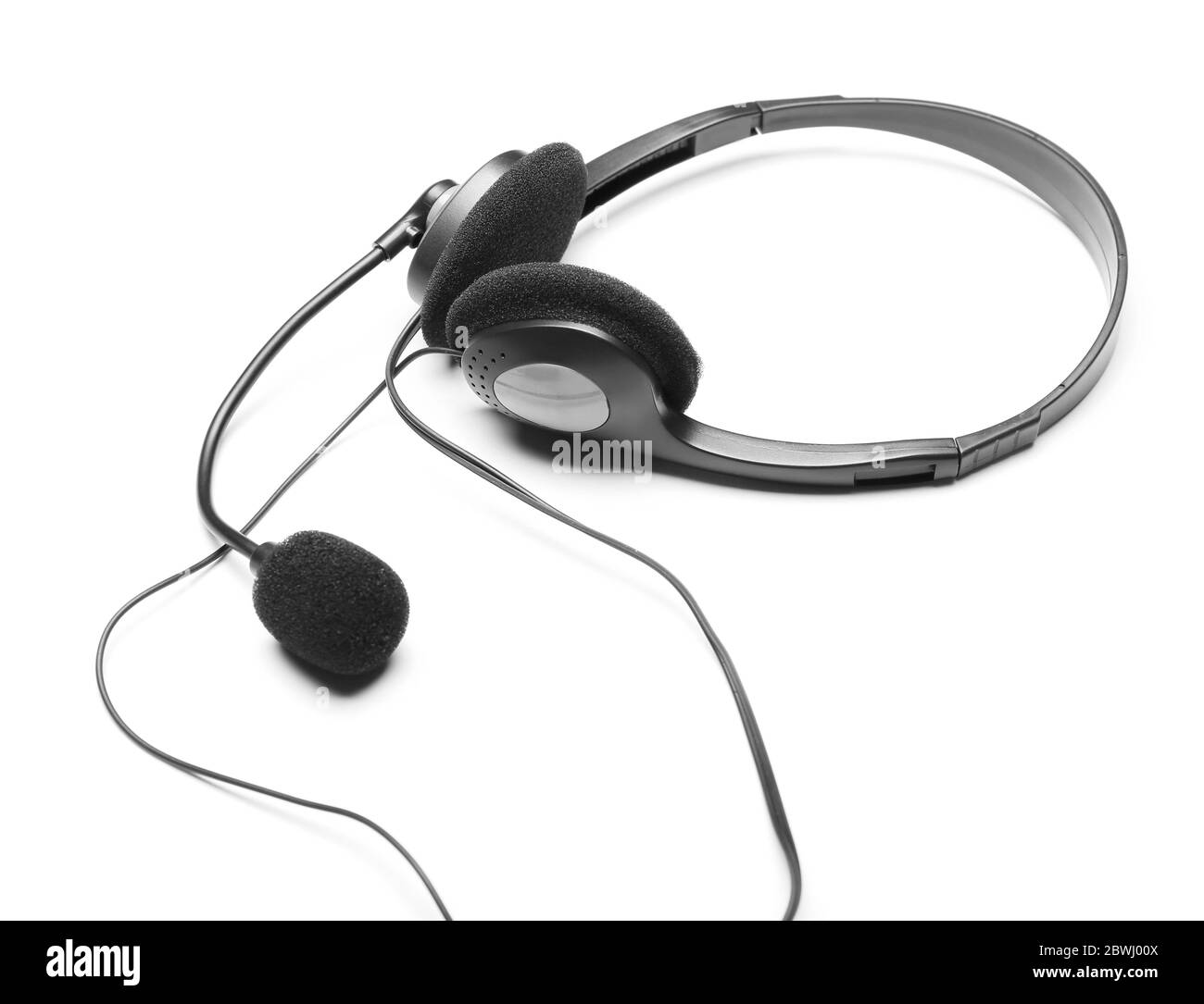 Modern headset on white background Stock Photo - Alamy