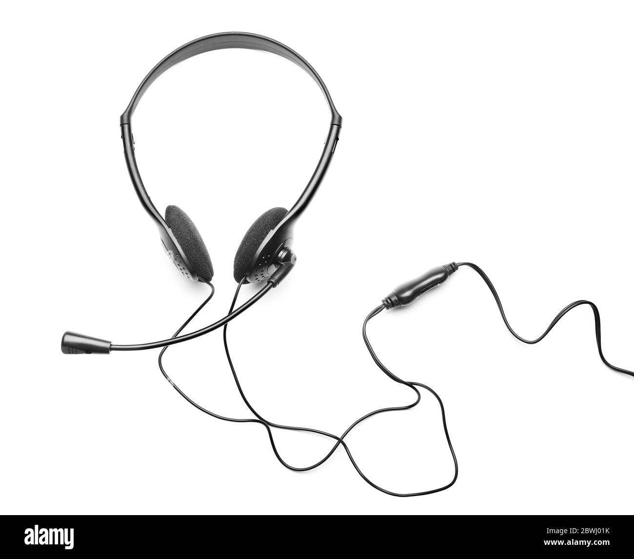 Modern headset on white background Stock Photo - Alamy