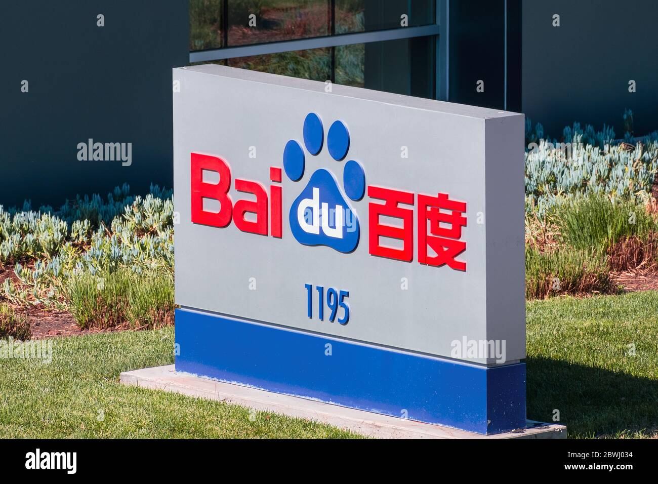 Feb 24, 2020 Sunnyvale / CA / USA - Close up of Baidu logo at their ...