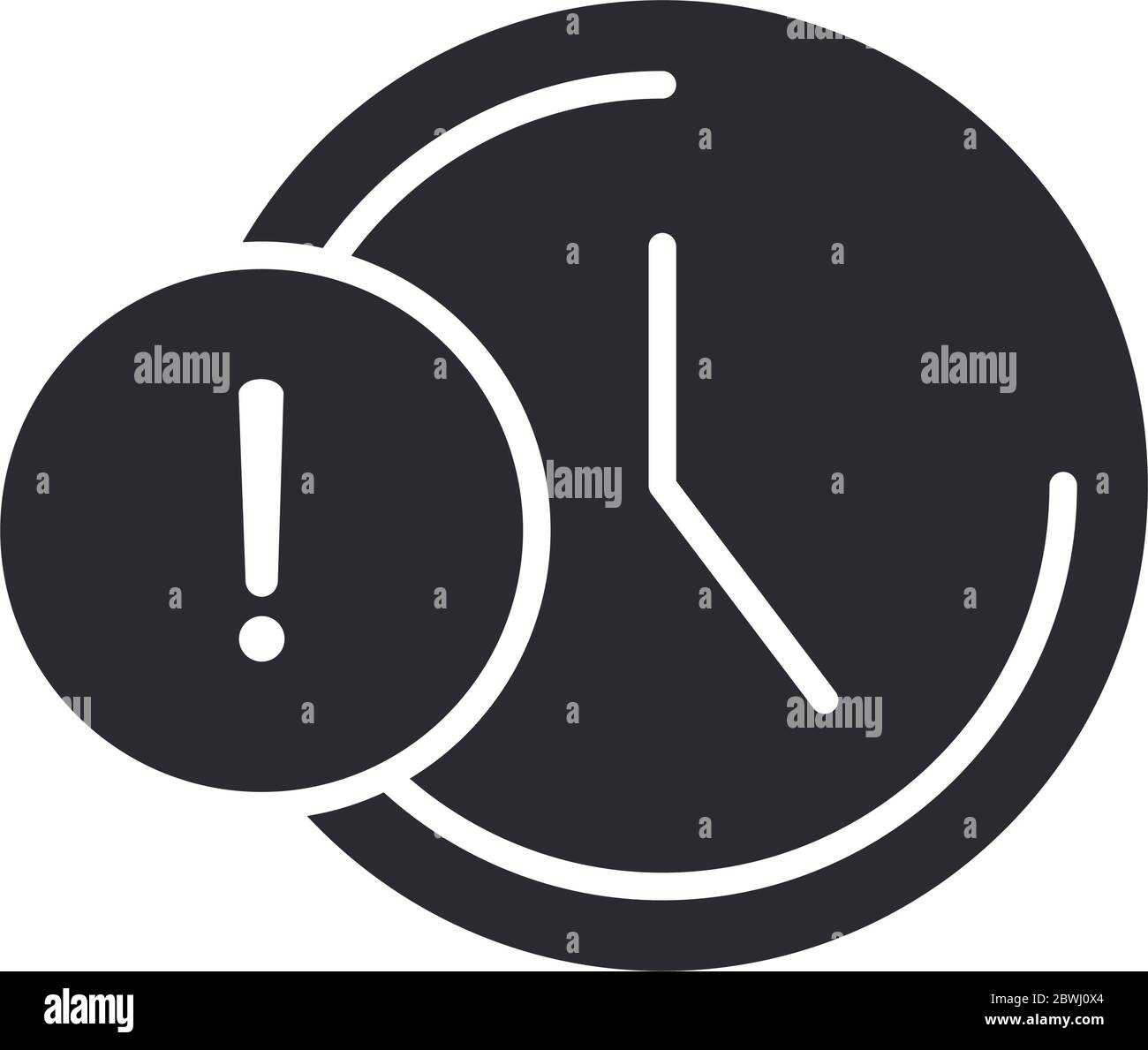 alert icon, clock time warning, attention danger exclamation mark ...