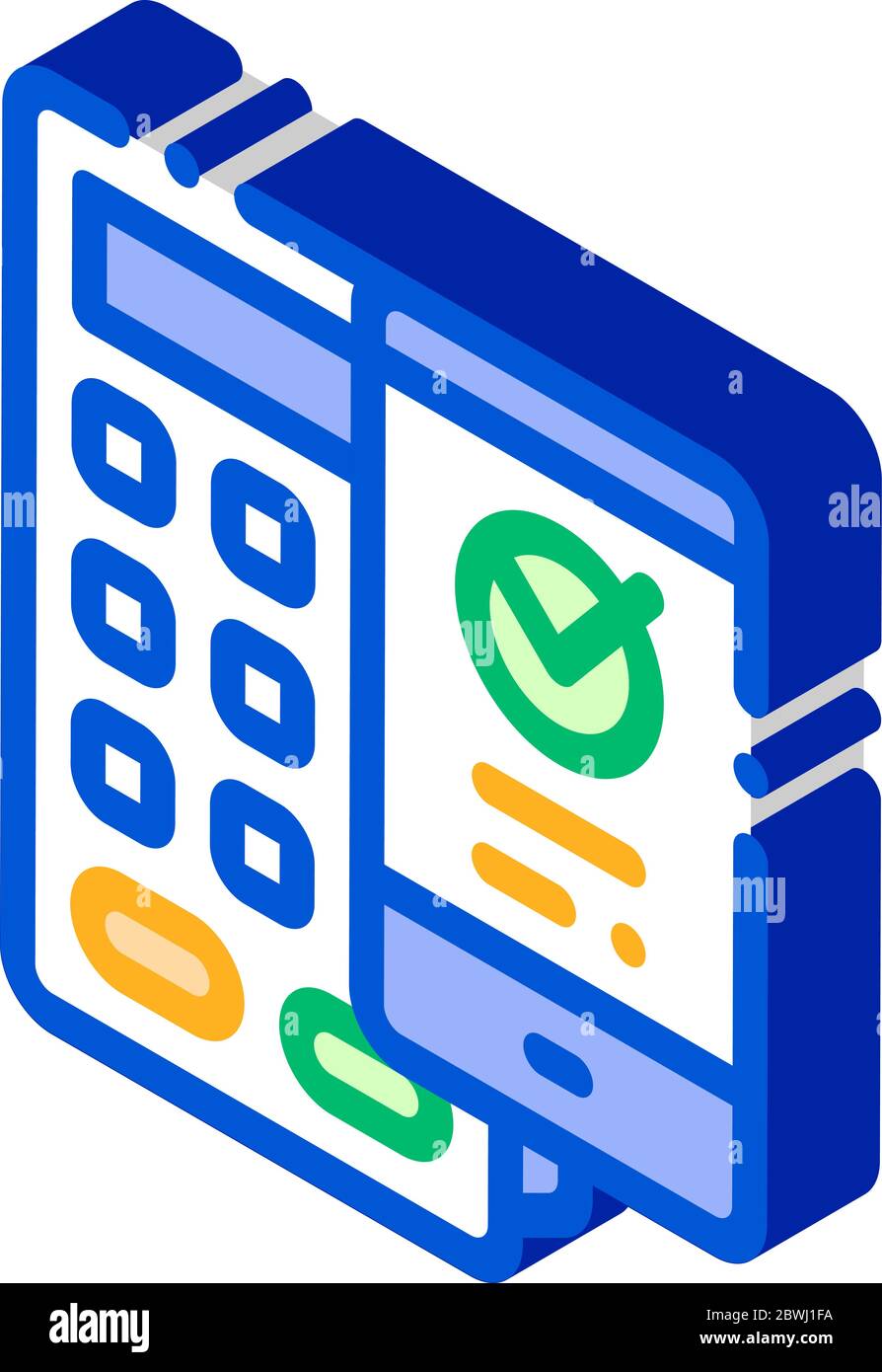 Payment Terminal Smartphone isometric icon vector illustration Stock ...