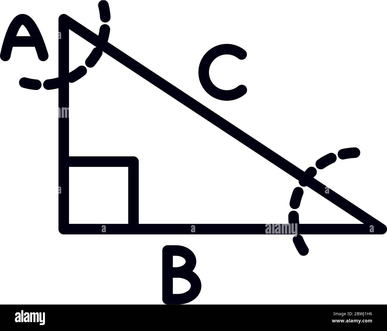 math education school science right triangle line and style icon vector ...