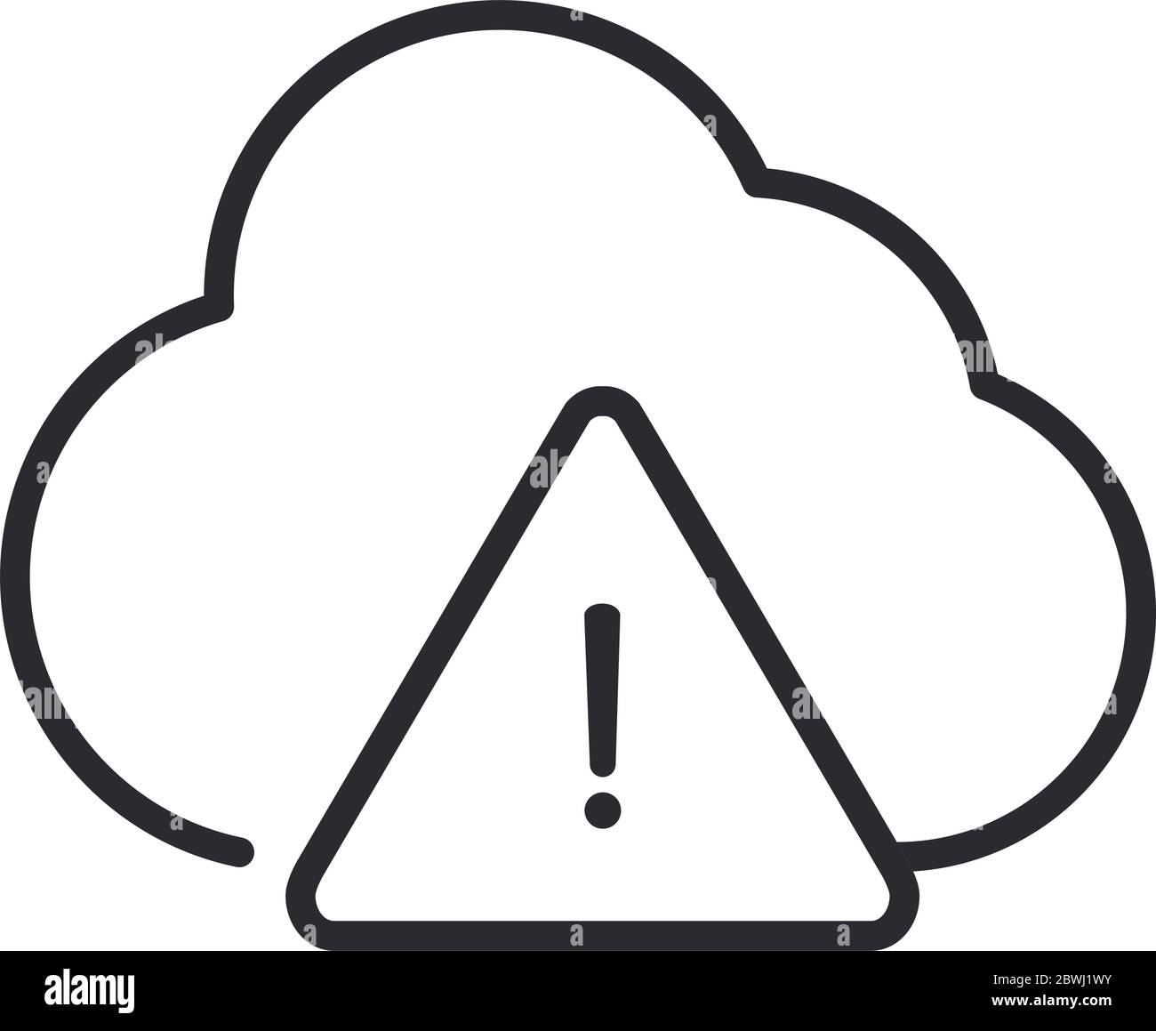 Alert Icon Cloud Computing Data Warning Attention Danger Exclamation