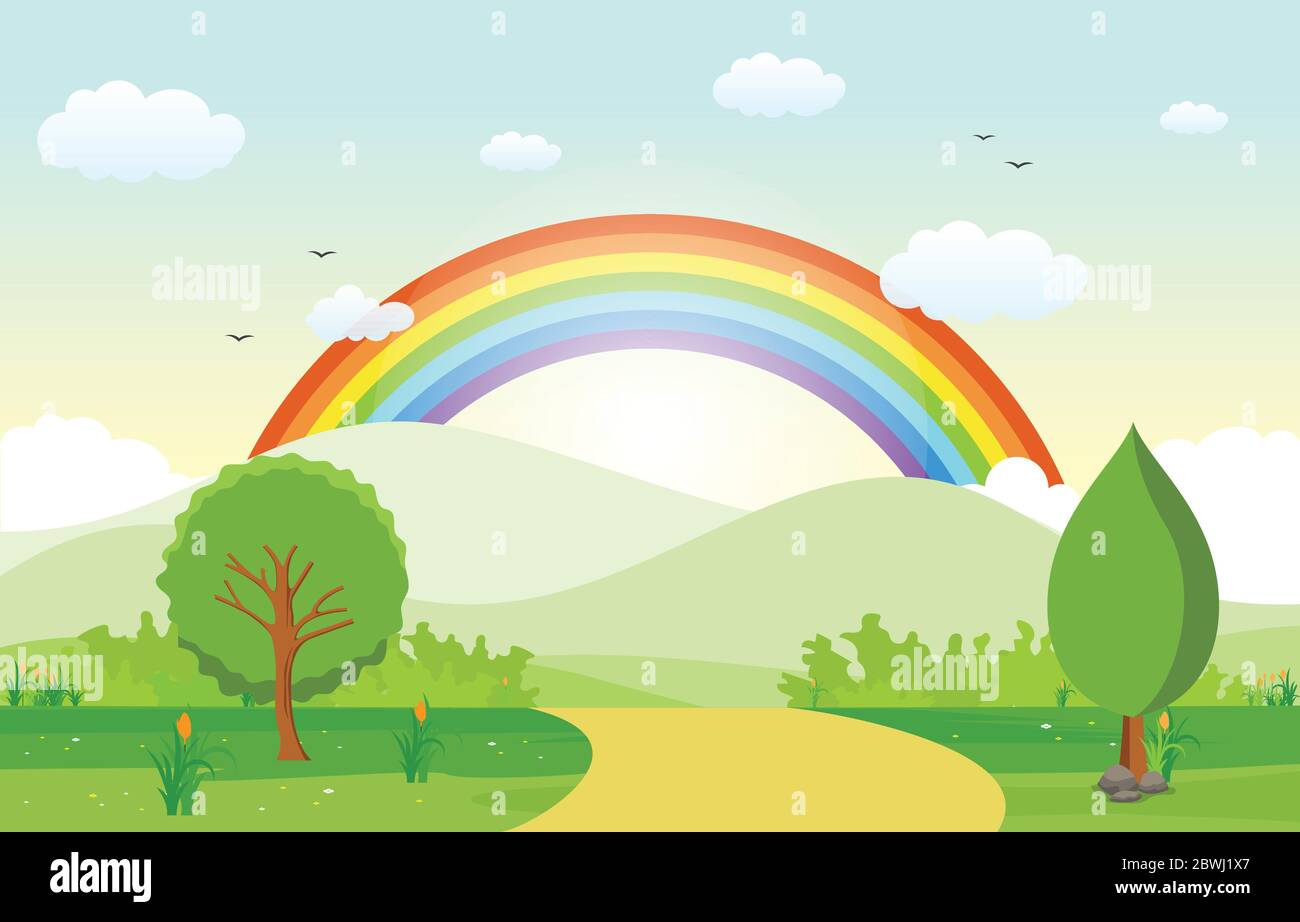Rainbow Tree Rain Forest Stock Vector Images - Alamy