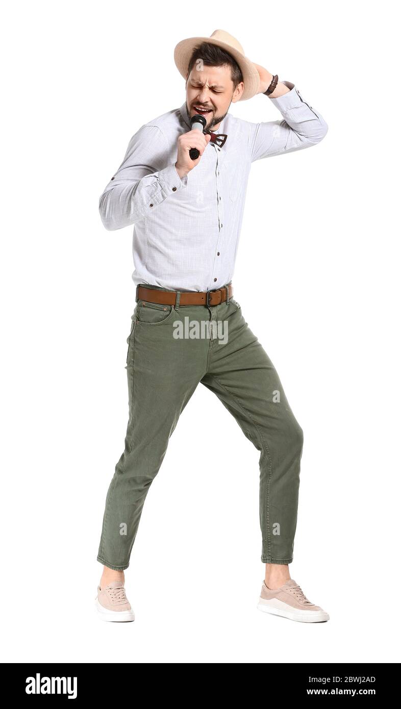 Man vocal artist singing Cut Out Stock Images & Pictures - Alamy
