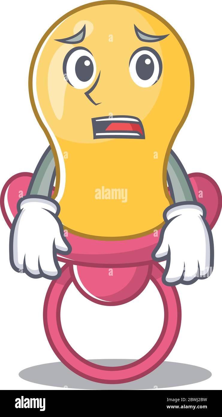 Cartoon design style of baby pacifier having worried face Stock Vector ...