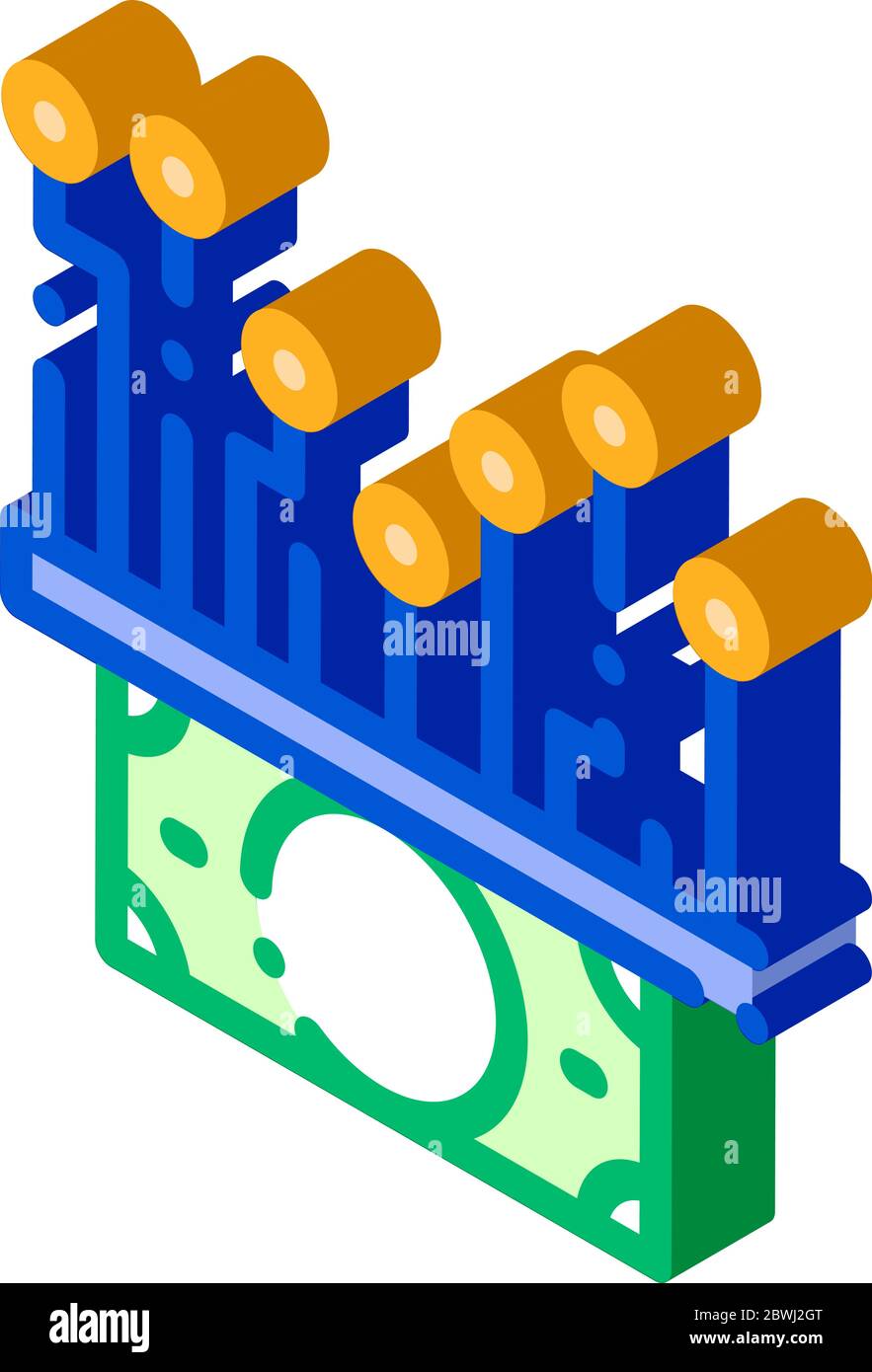 Electronic Money Cash Chip isometric icon vector illustration Stock ...