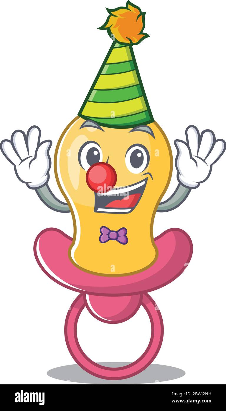 smiley clown baby pacifier cartoon character design concept Stock ...