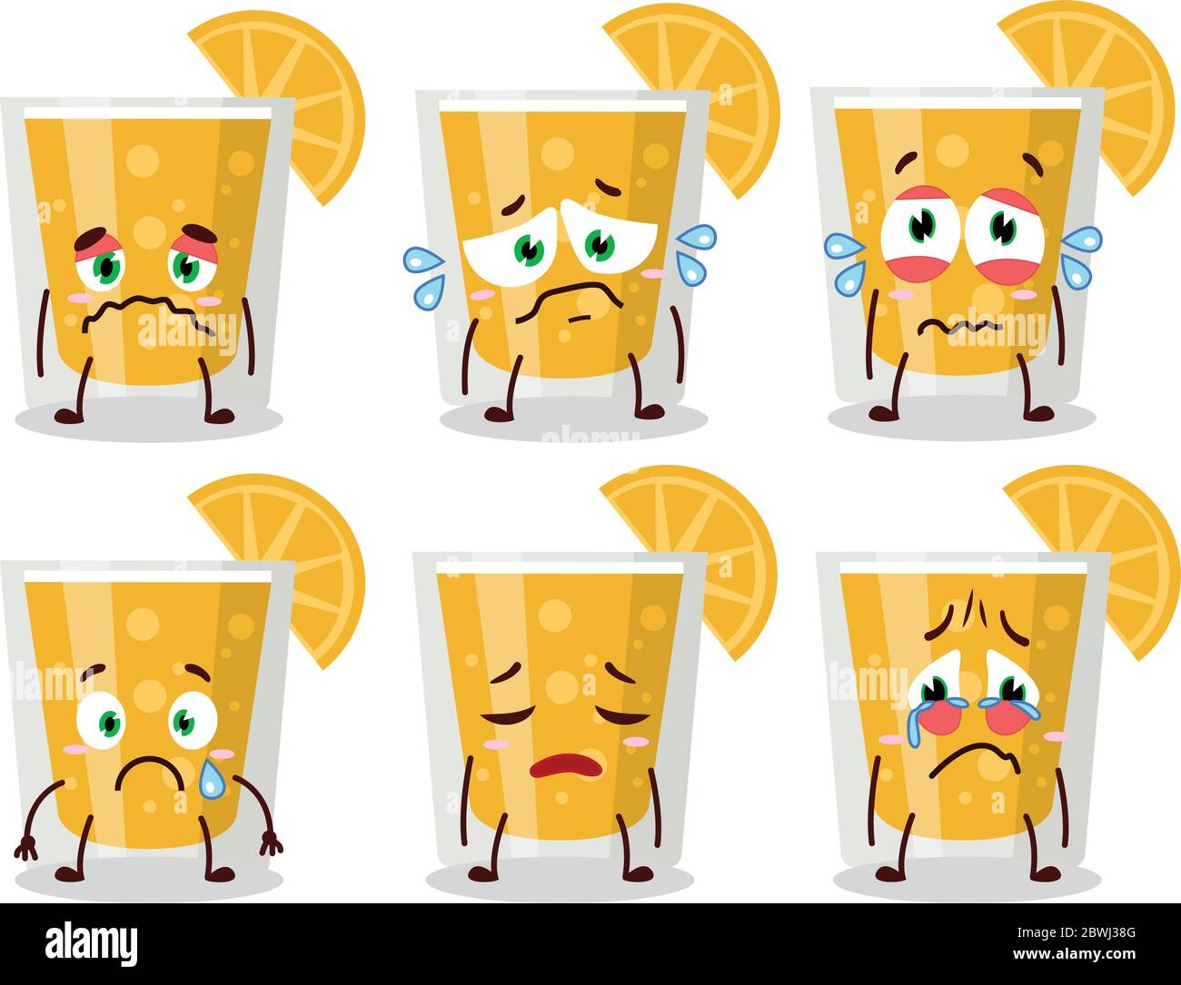 orange juice cartoon character with sad expression Stock Vector Image ...