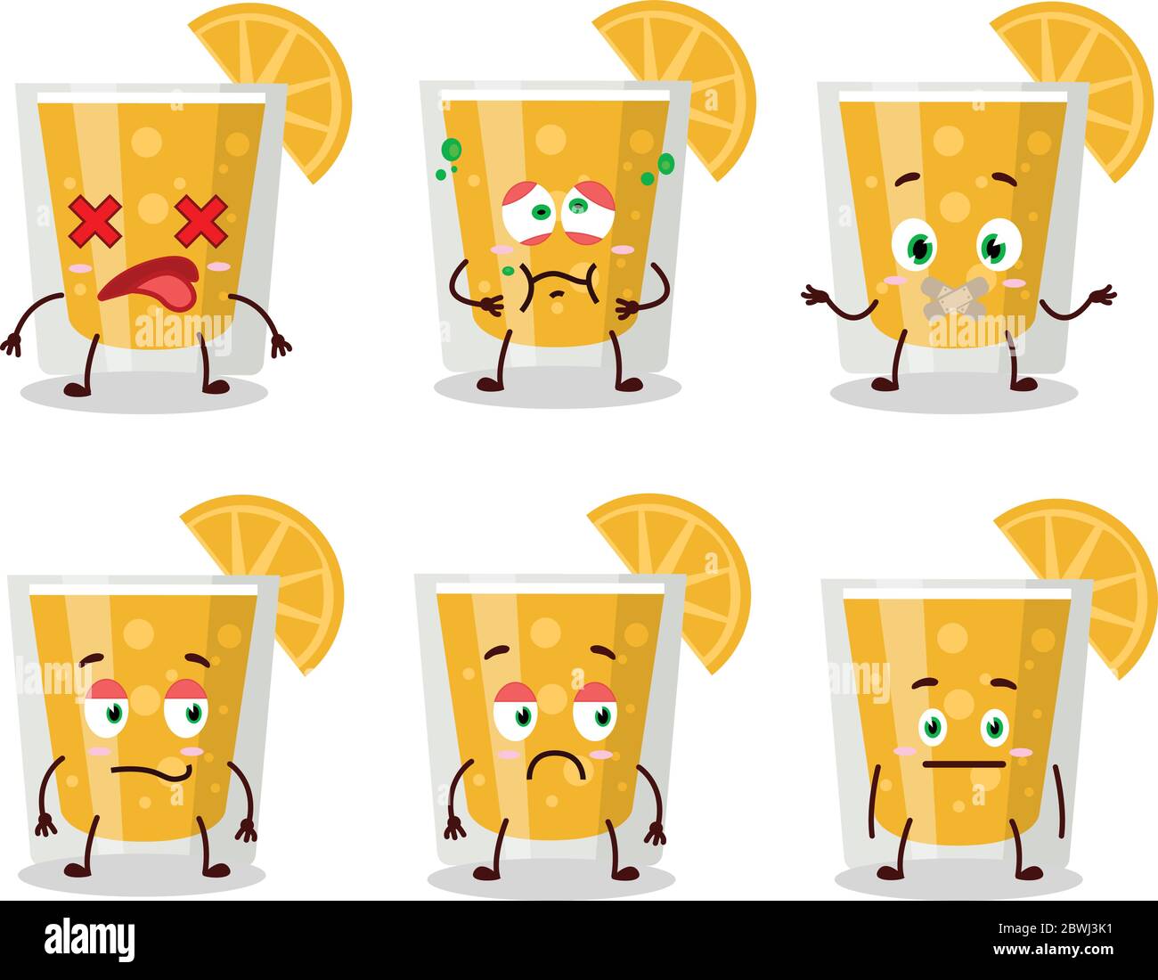 orange juice cartoon character with nope expression Stock Vector Image ...