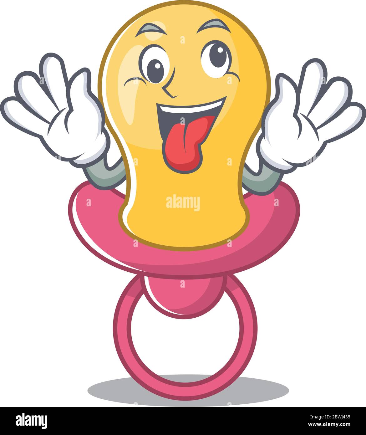 A mascot design of baby pacifier having a funny crazy face Stock Vector ...