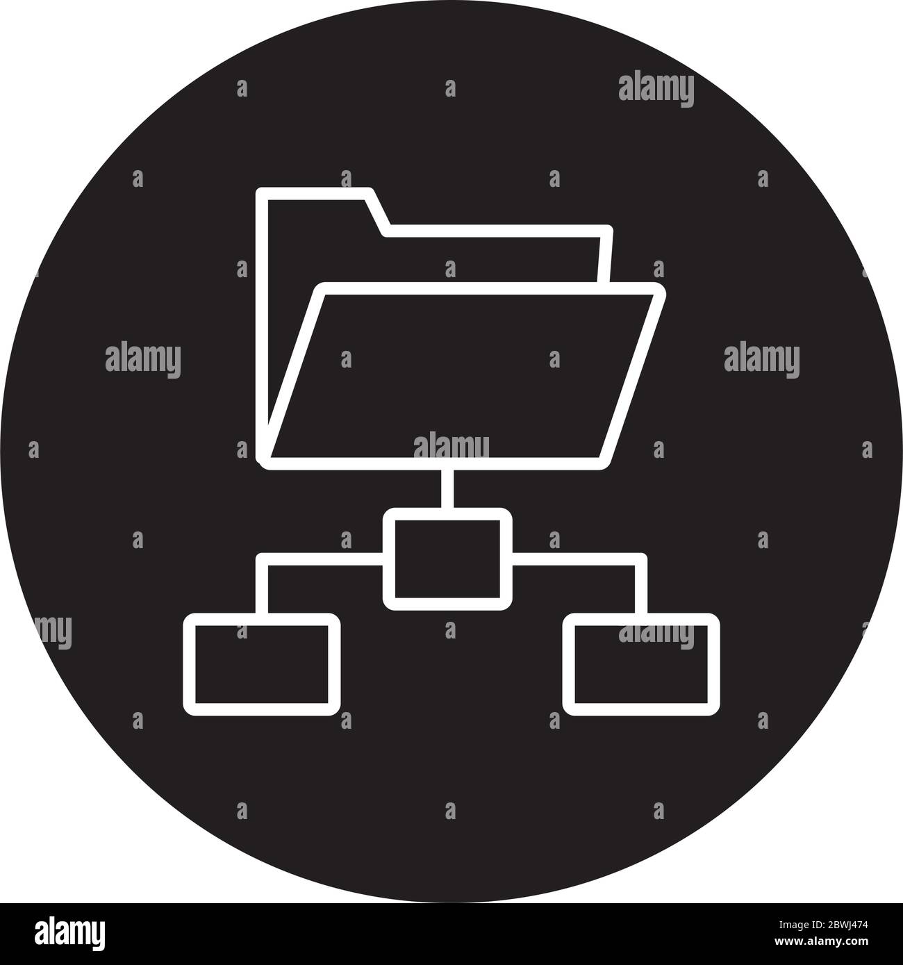 folder document block and line style icon Stock Vector Image & Art - Alamy