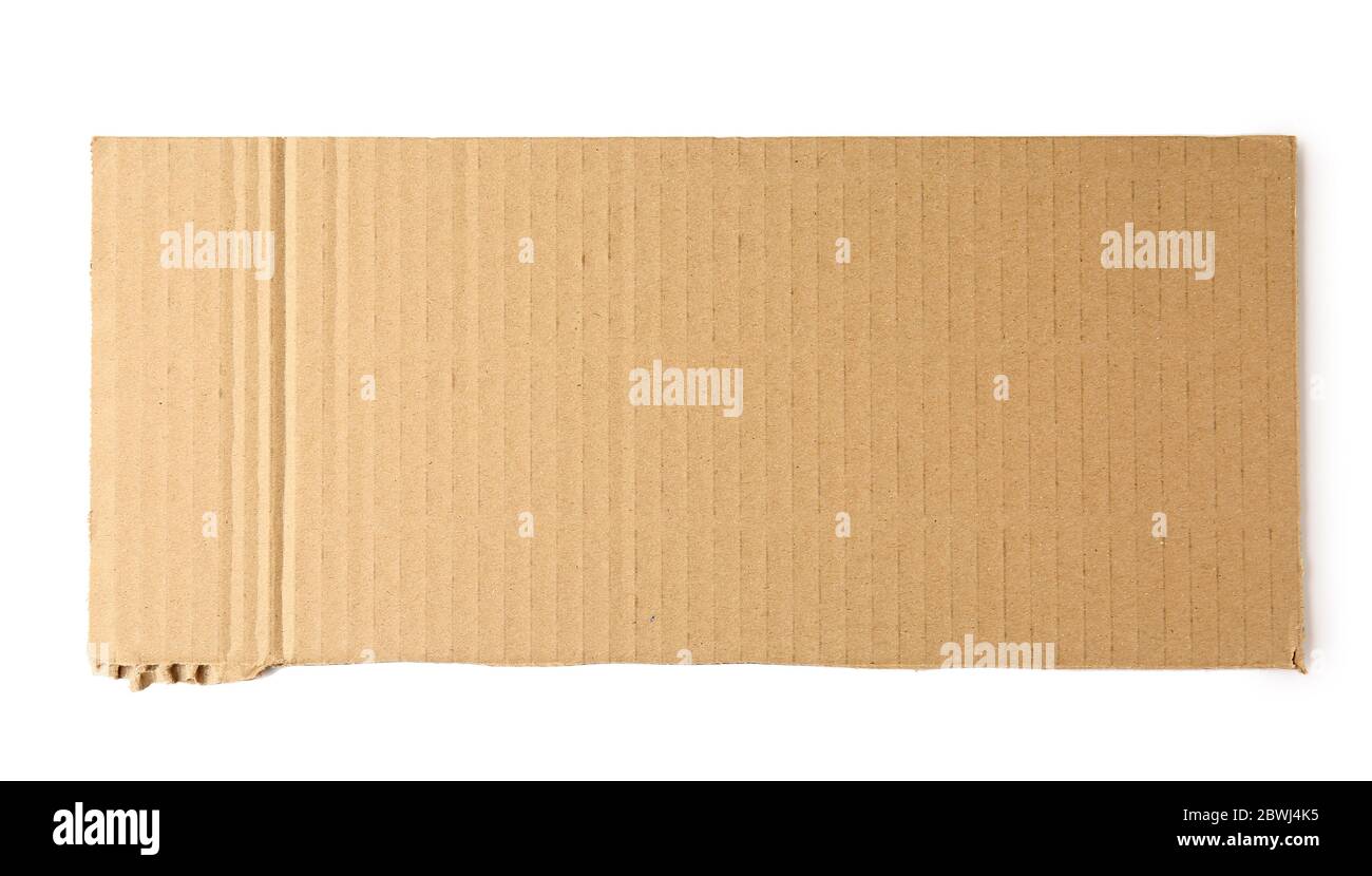 Piece of cardboard on white background Stock Photo - Alamy