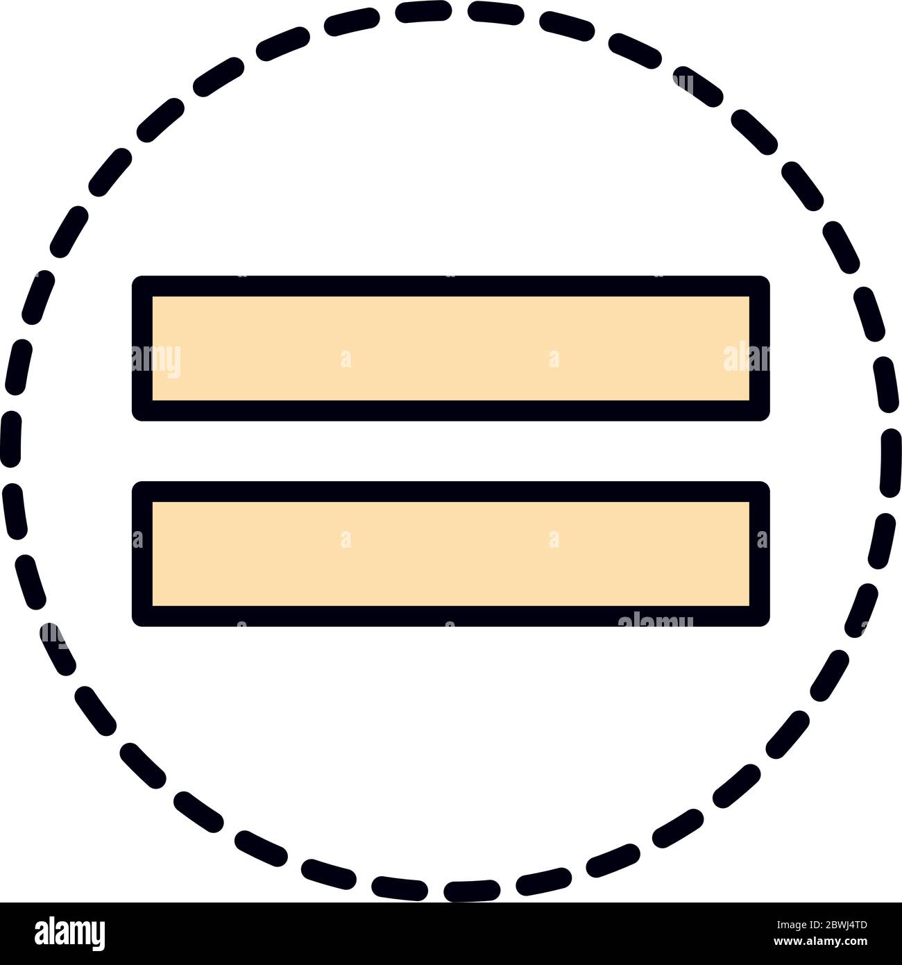 math education school science equal arithmetic symbol line and fill ...