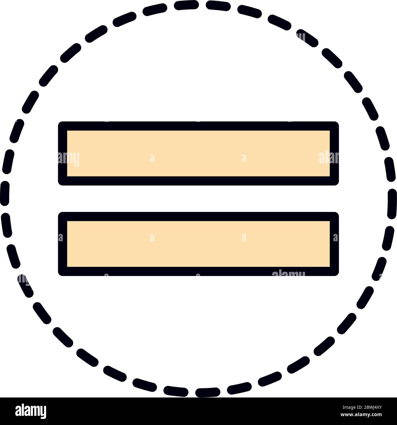 math education school science equal arithmetic symbol line and fill ...