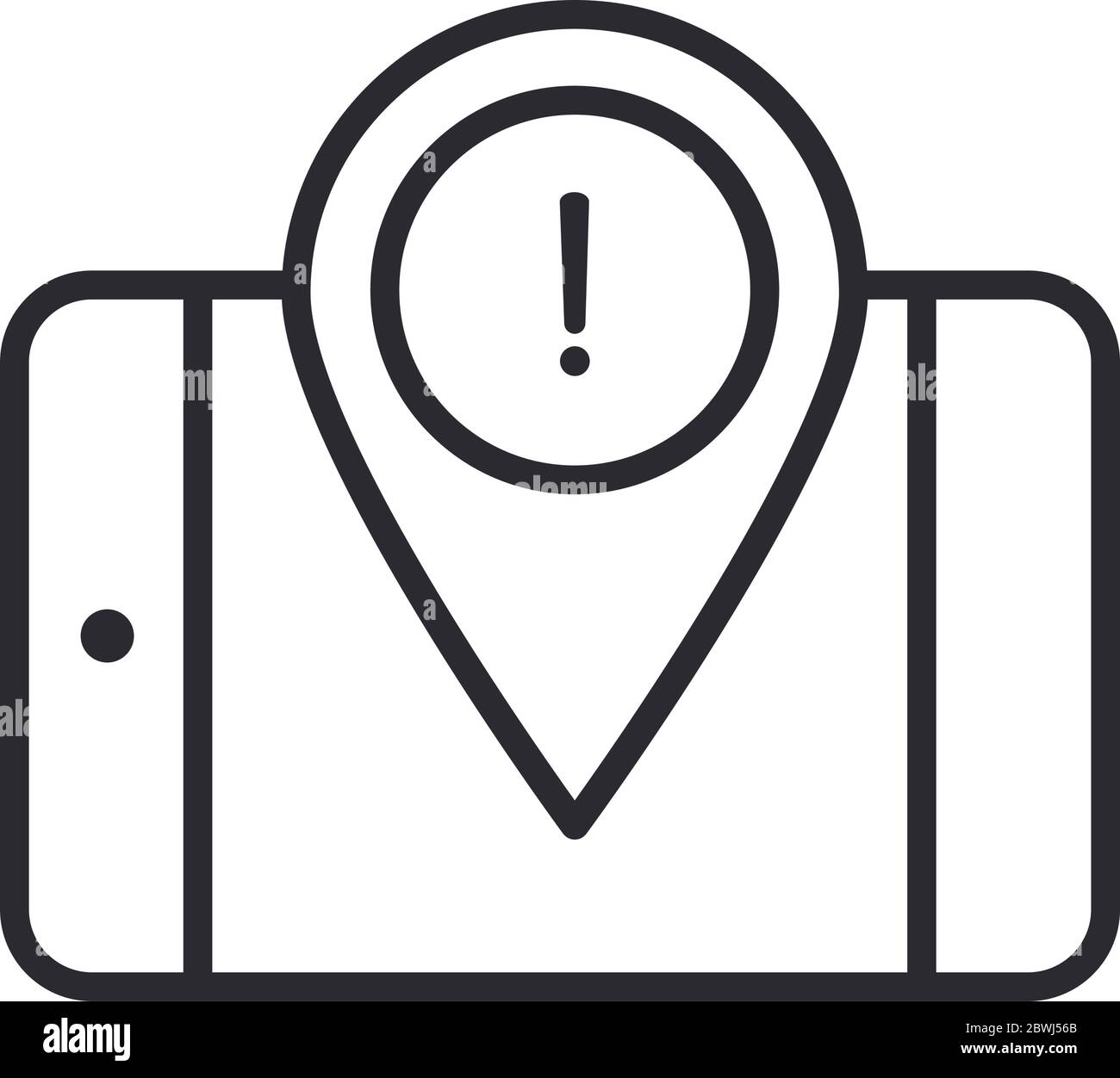 alert icon, smartphone pointer location warning, attention danger ...