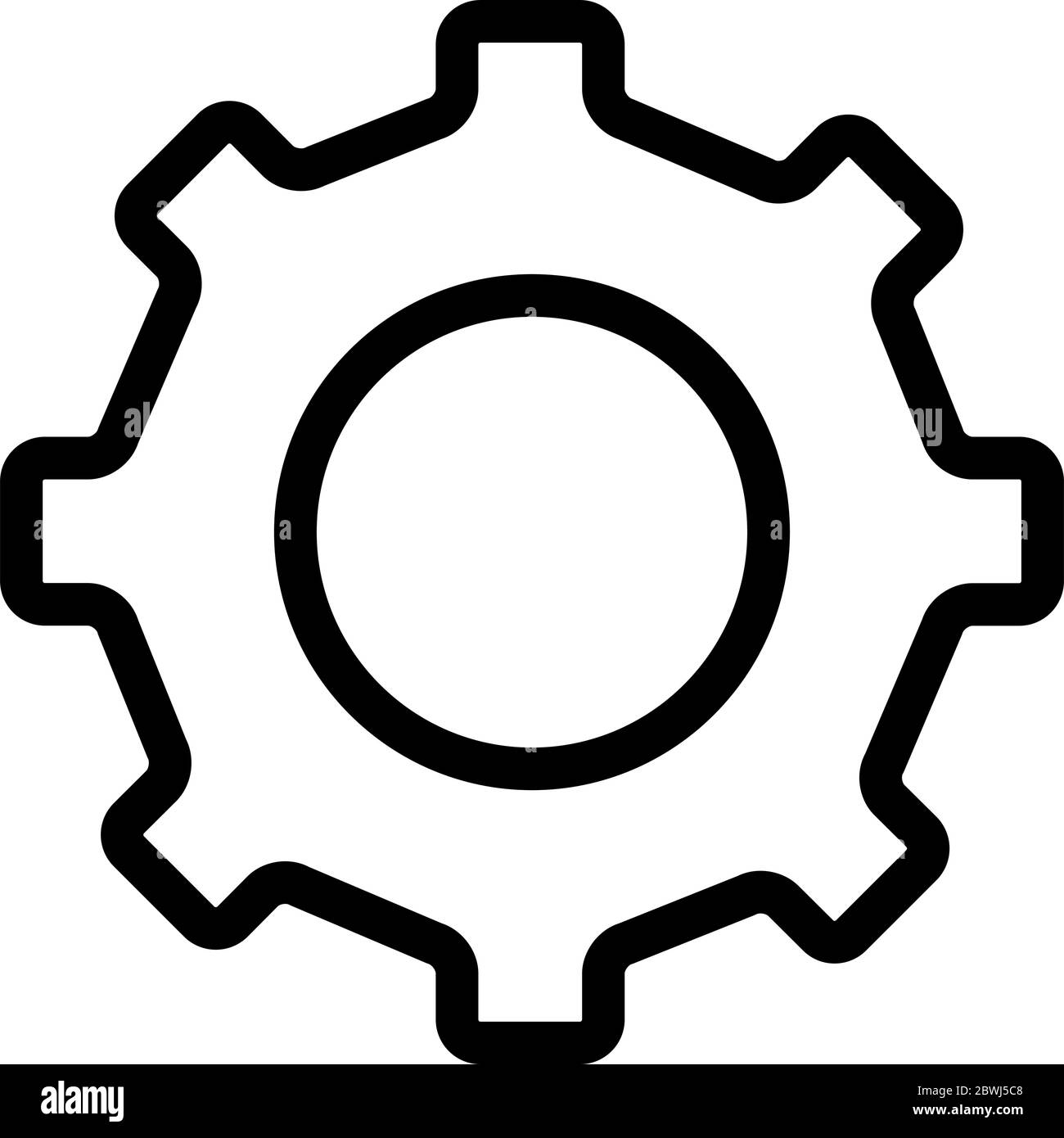 Gear Line Icon In Flat Style Vector For App, UI, Websites. Black Icon ...