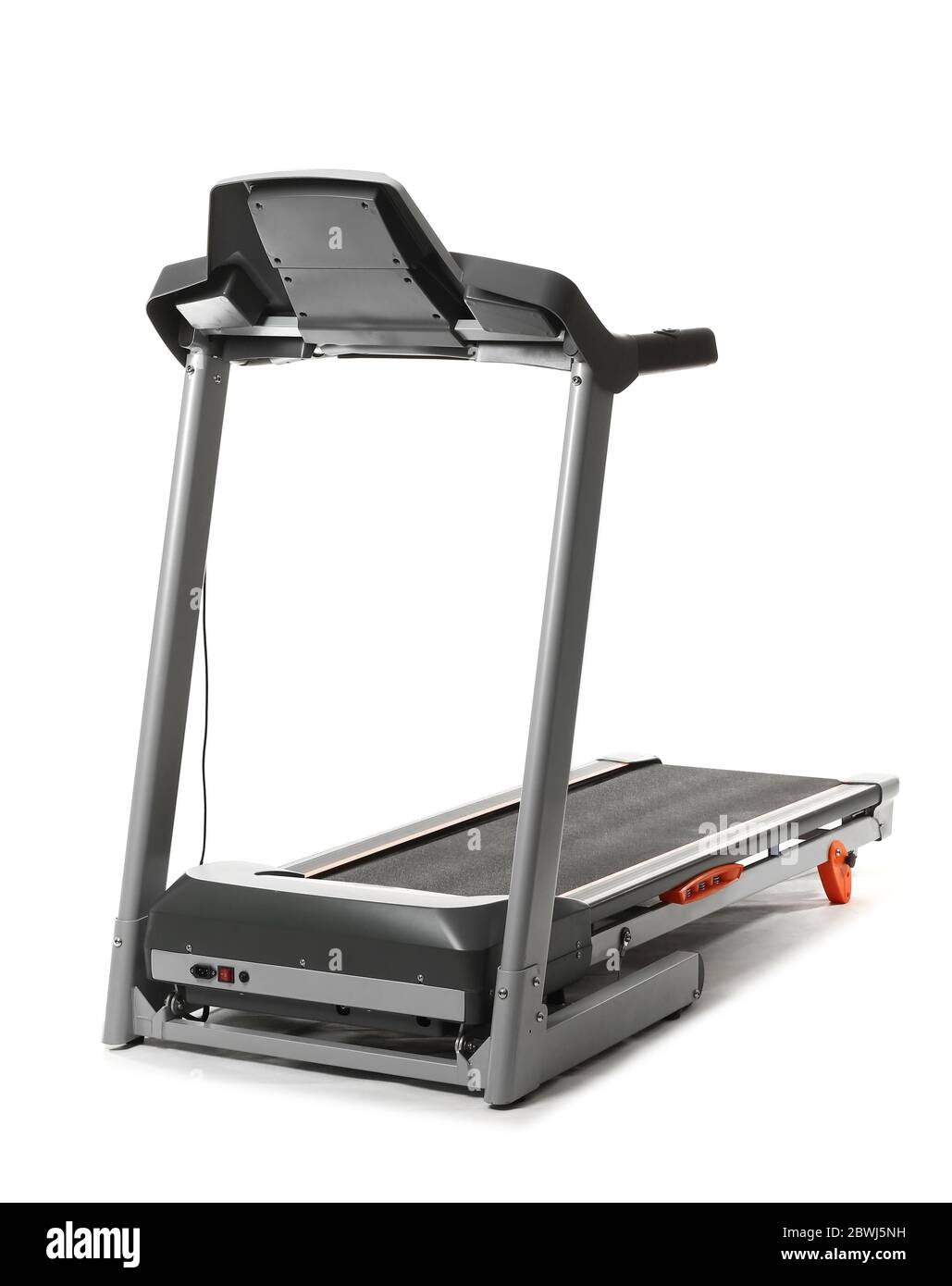 Modern treadmill on white background Stock Photo - Alamy