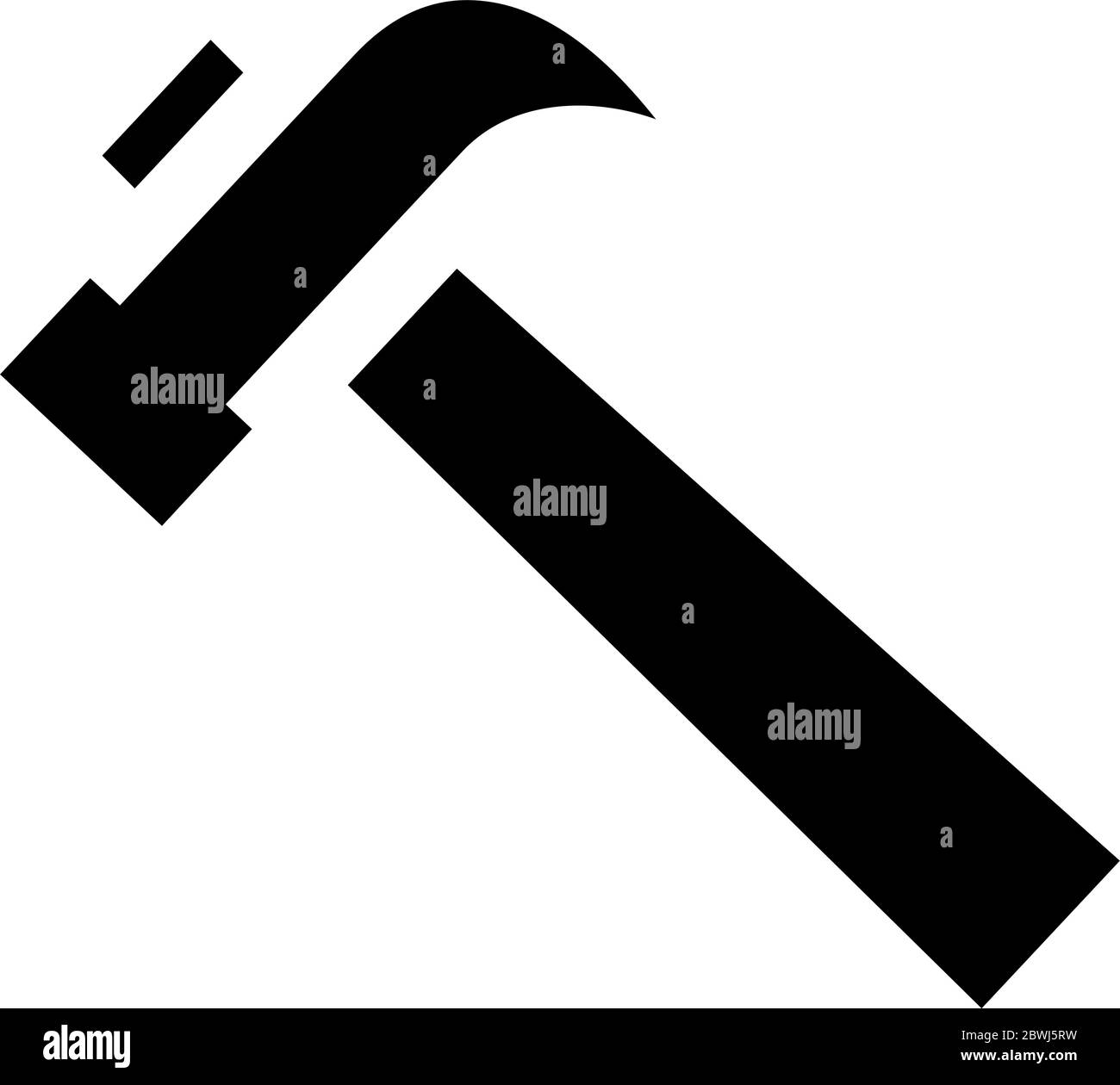 Hammer Icon In Flat Style For App, UI, Websites. Black Icon Vector ...