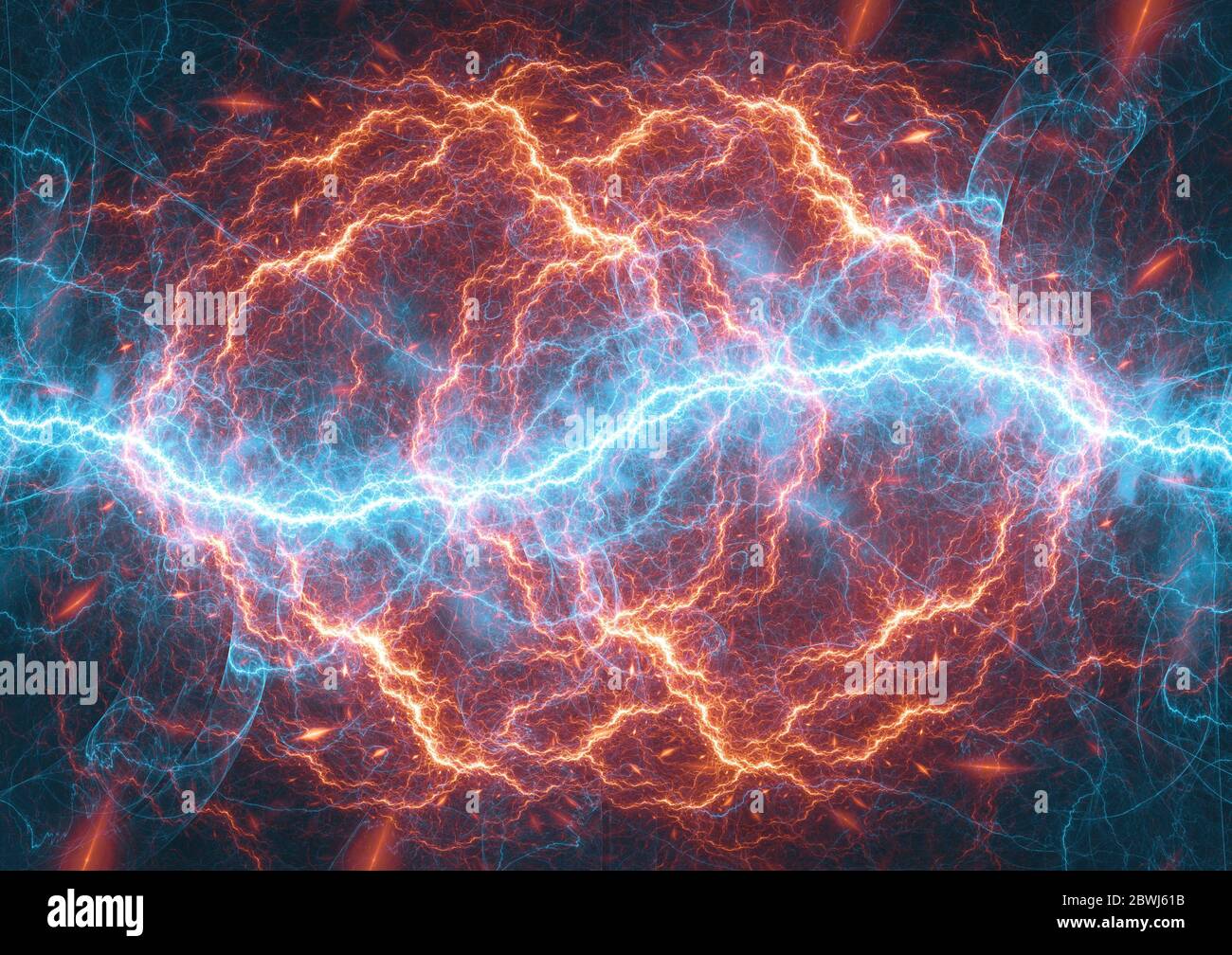 Fire and ice lightning, abstract electrical background Stock Photo - Alamy