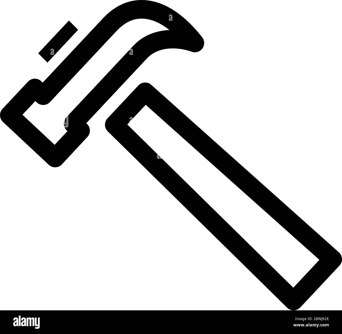 Hammer Line Icon In Flat Style For App, UI, Websites. Black Icon Vector ...
