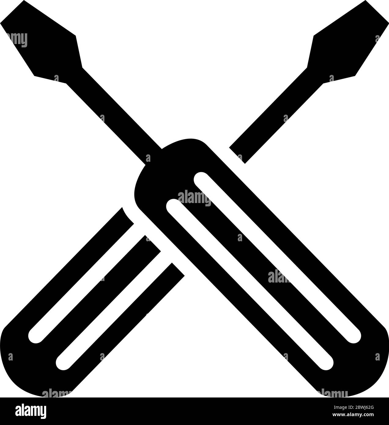Screwdriver Crossed Icon In Flat Style For App, UI, Websites. Black ...