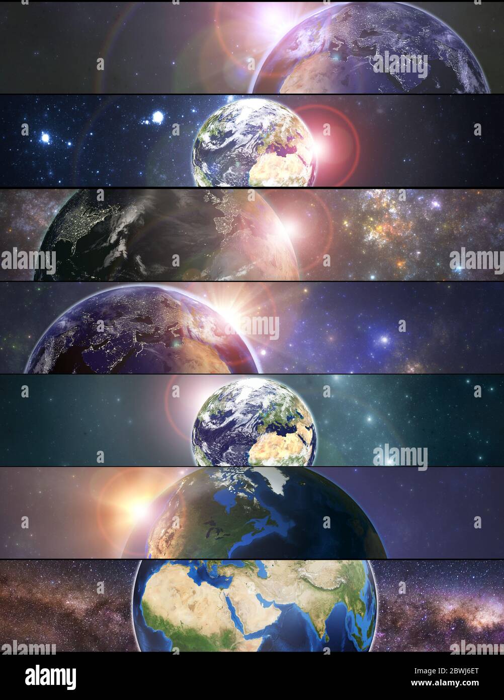 Set of banners with planet Earth. Elements of this image furnished by ...