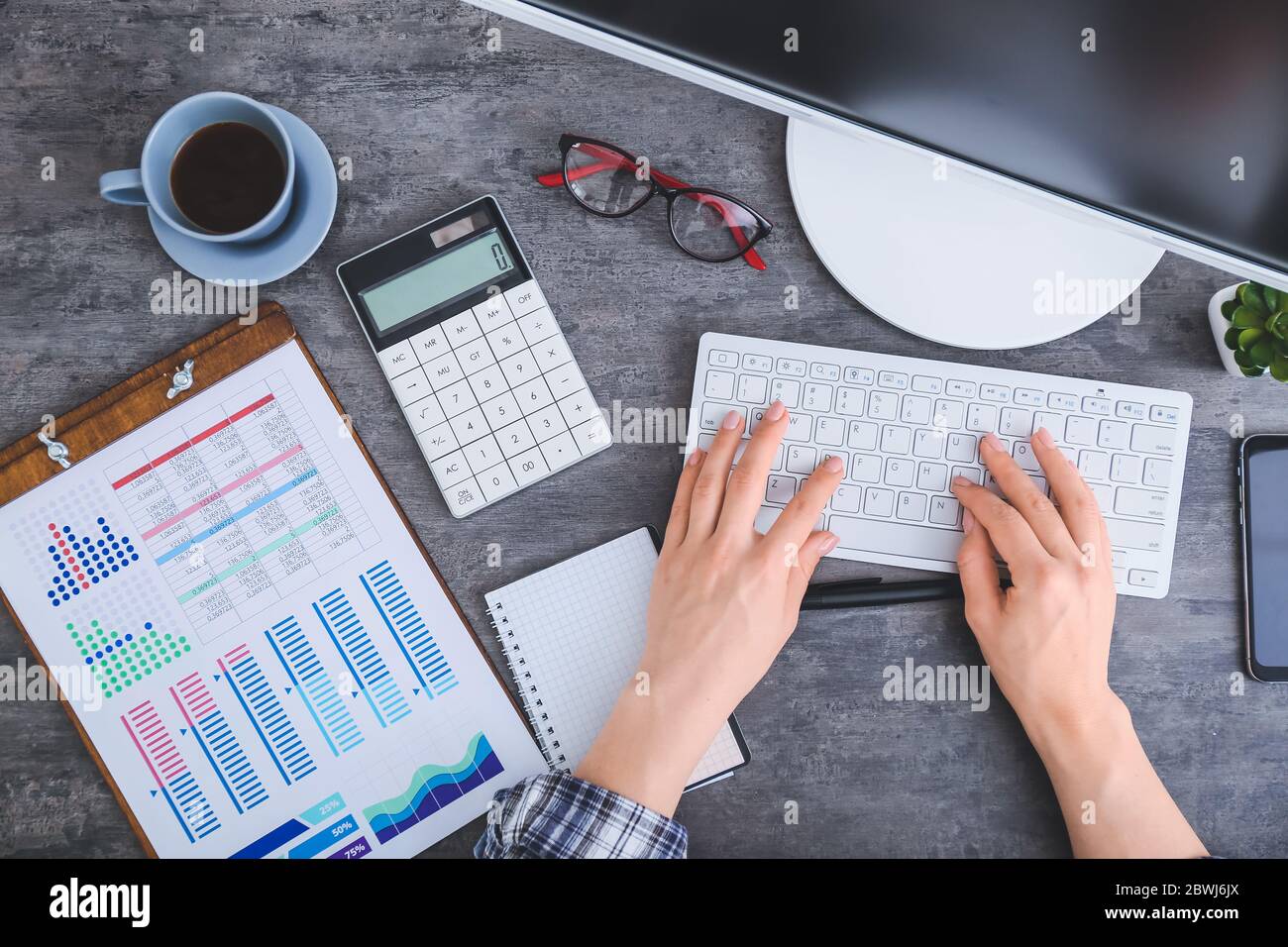 Top view accountant in hi-res stock photography and images - Alamy