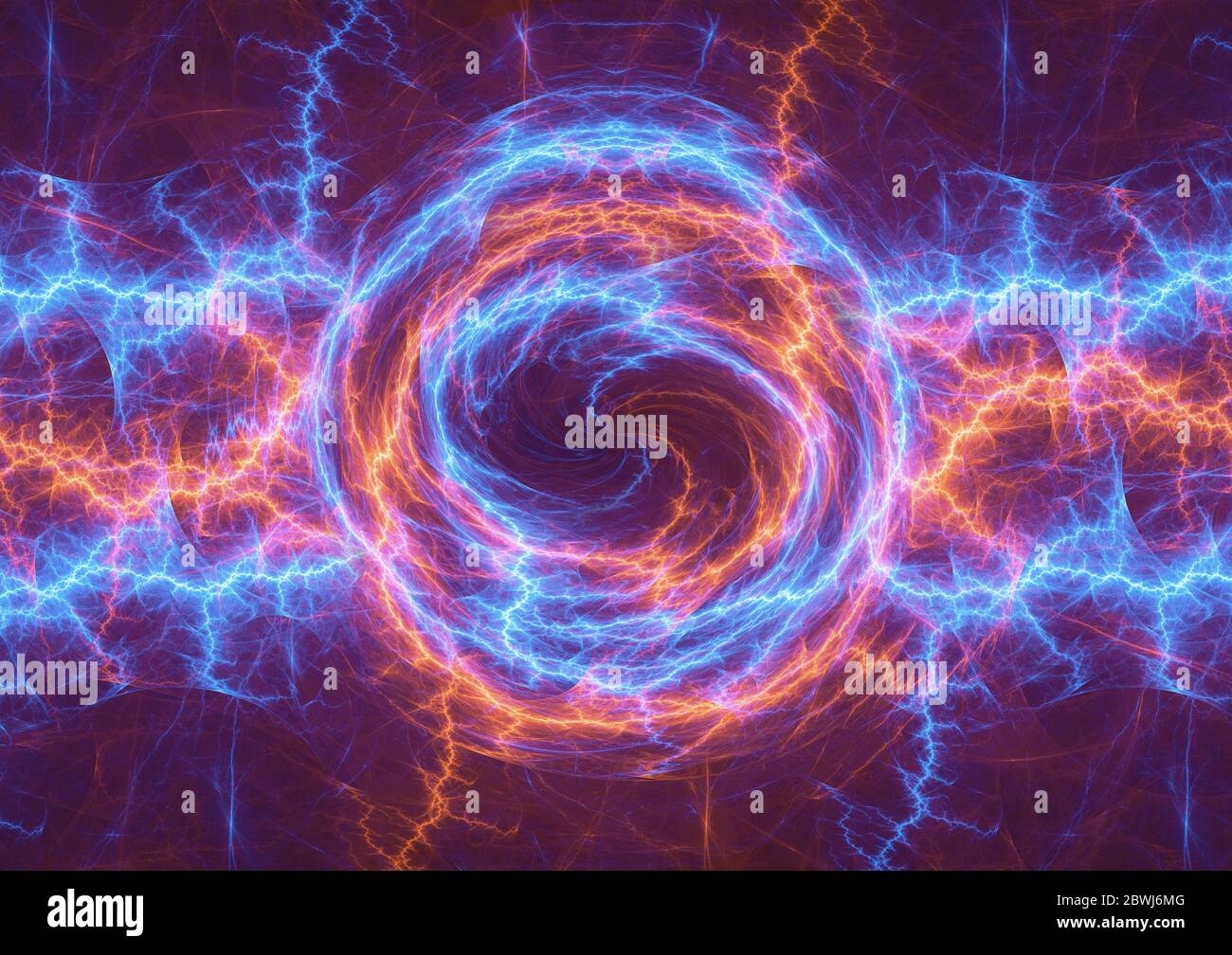 Fire and ice plasma lightning bolt, abstract electrical background ...