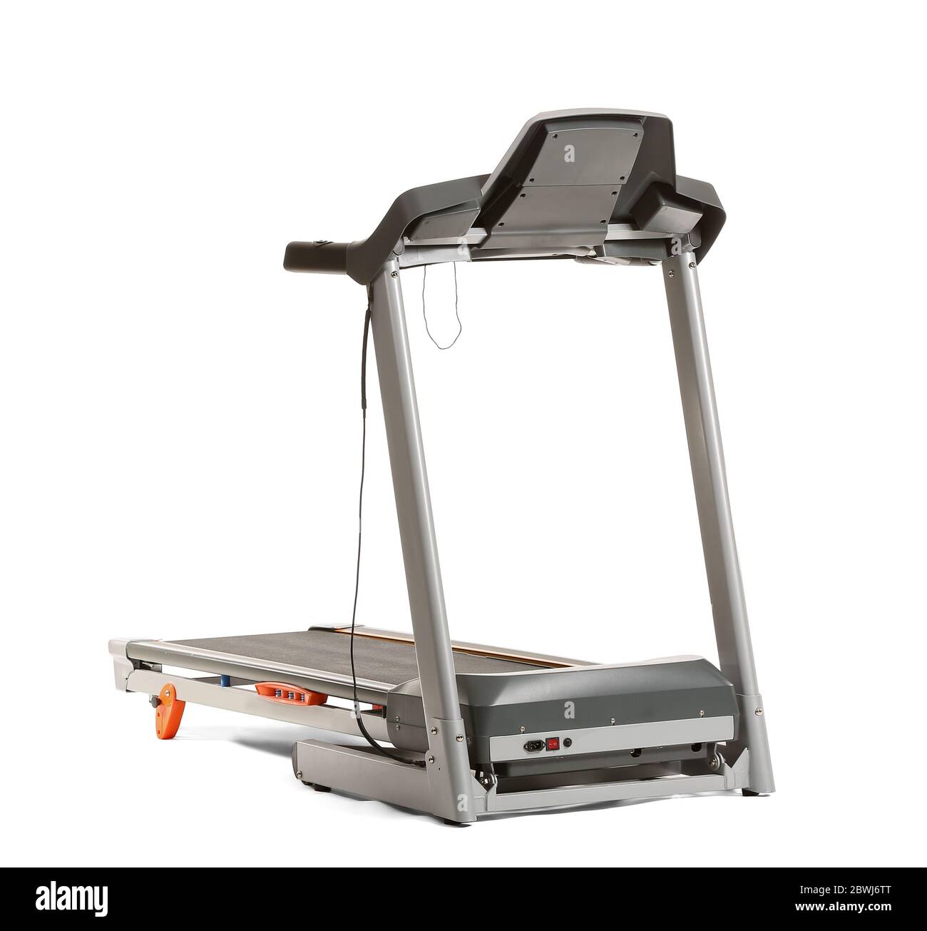 Modern treadmill on white background Stock Photo - Alamy