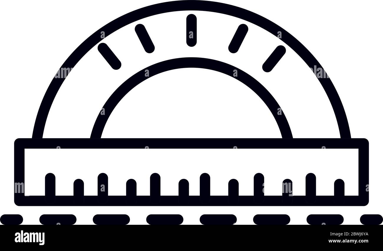 math education school science protractor geometry line and style icon ...