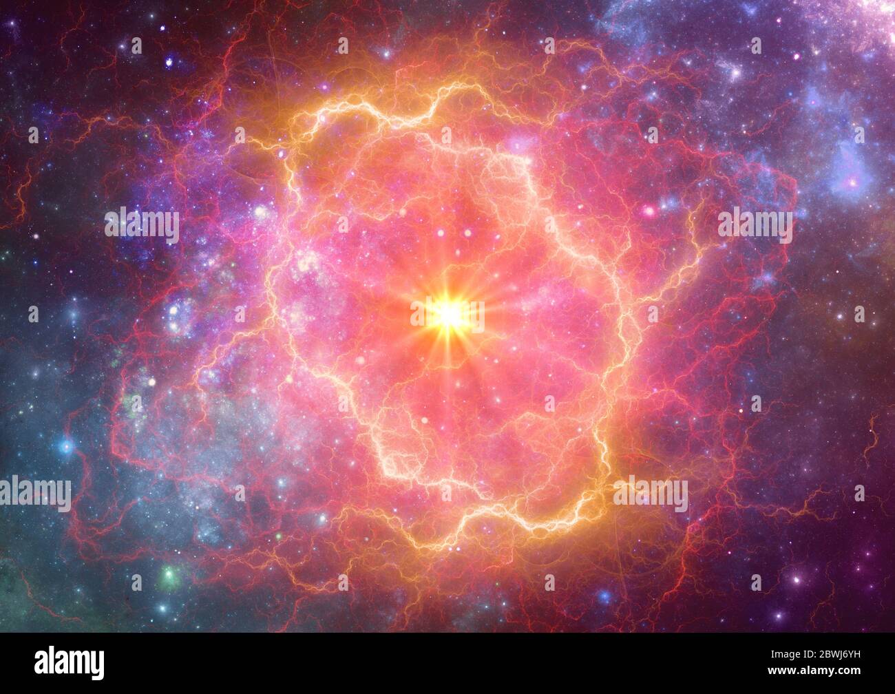 Exploding supernova in space, forminng of nebula Stock Photo - Alamy