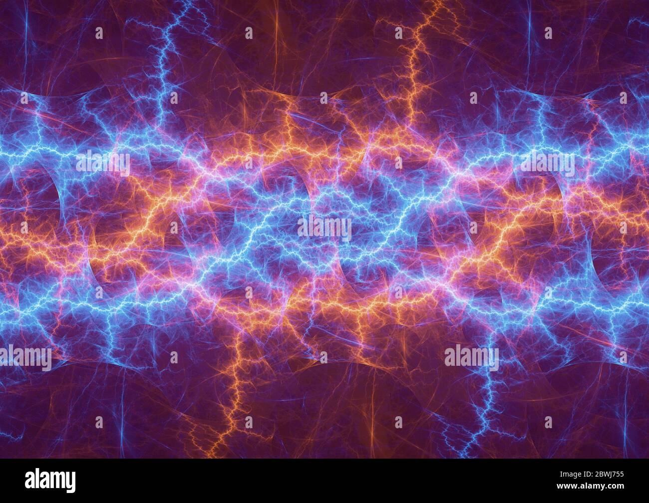 Fire and ice plasma lightning bolt, abstract electrical background ...