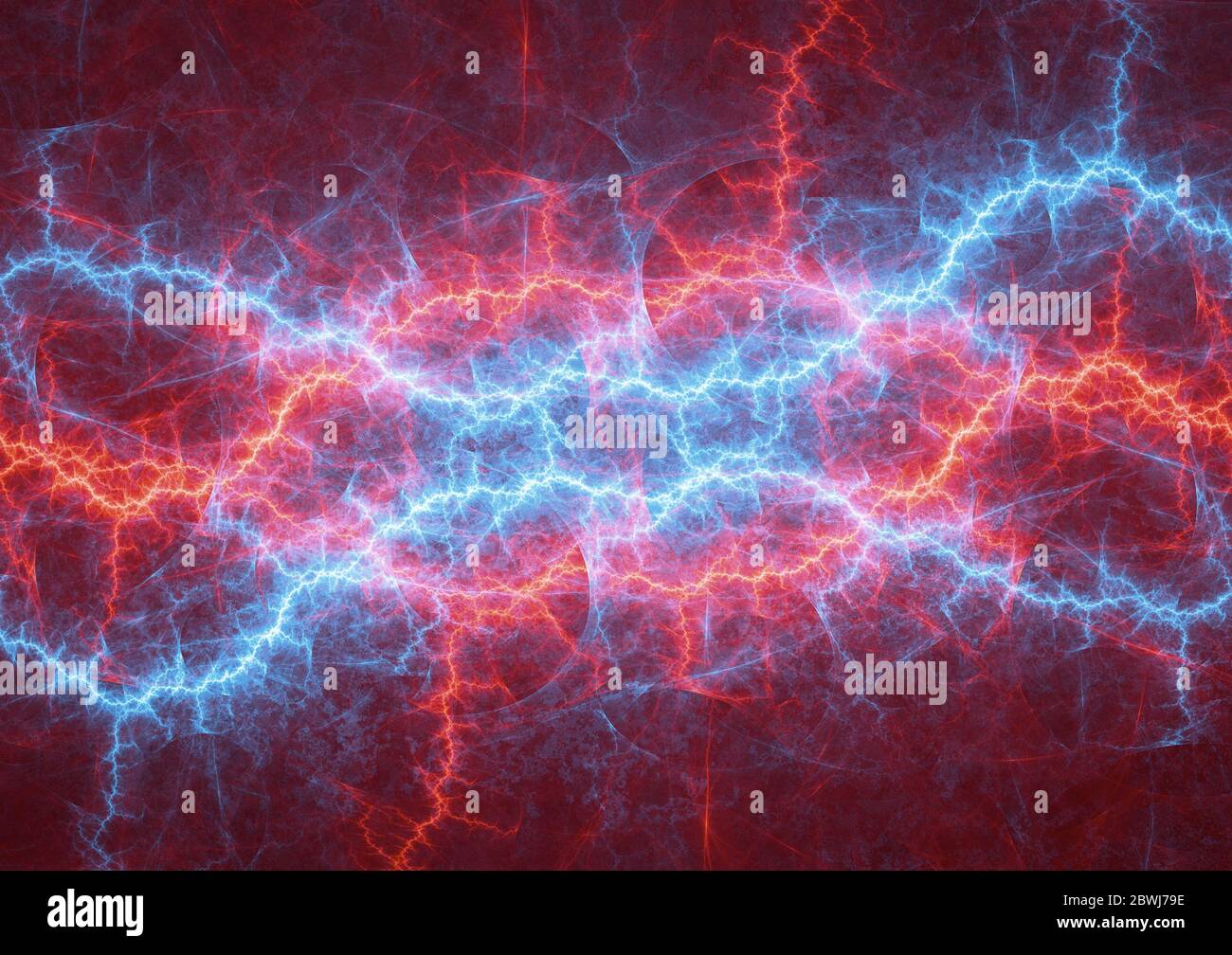 Fire and ice lightning bolt, abstract plasma storm Stock Photo - Alamy