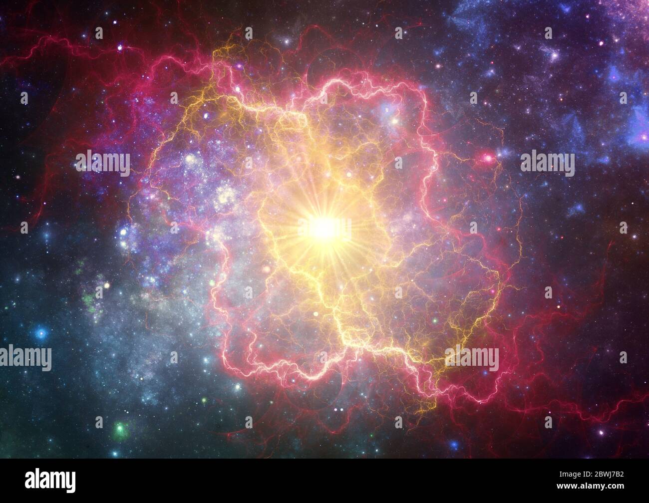 Exploding supernova forming a new nebula Stock Photo - Alamy