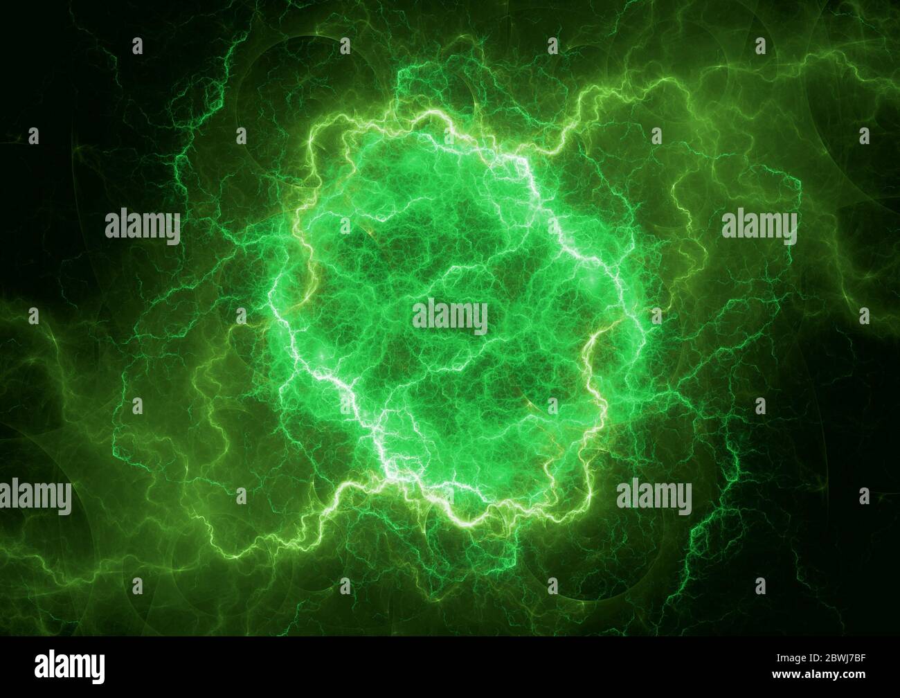 Green plasma lightning, electrical storm abstract Stock Photo - Alamy