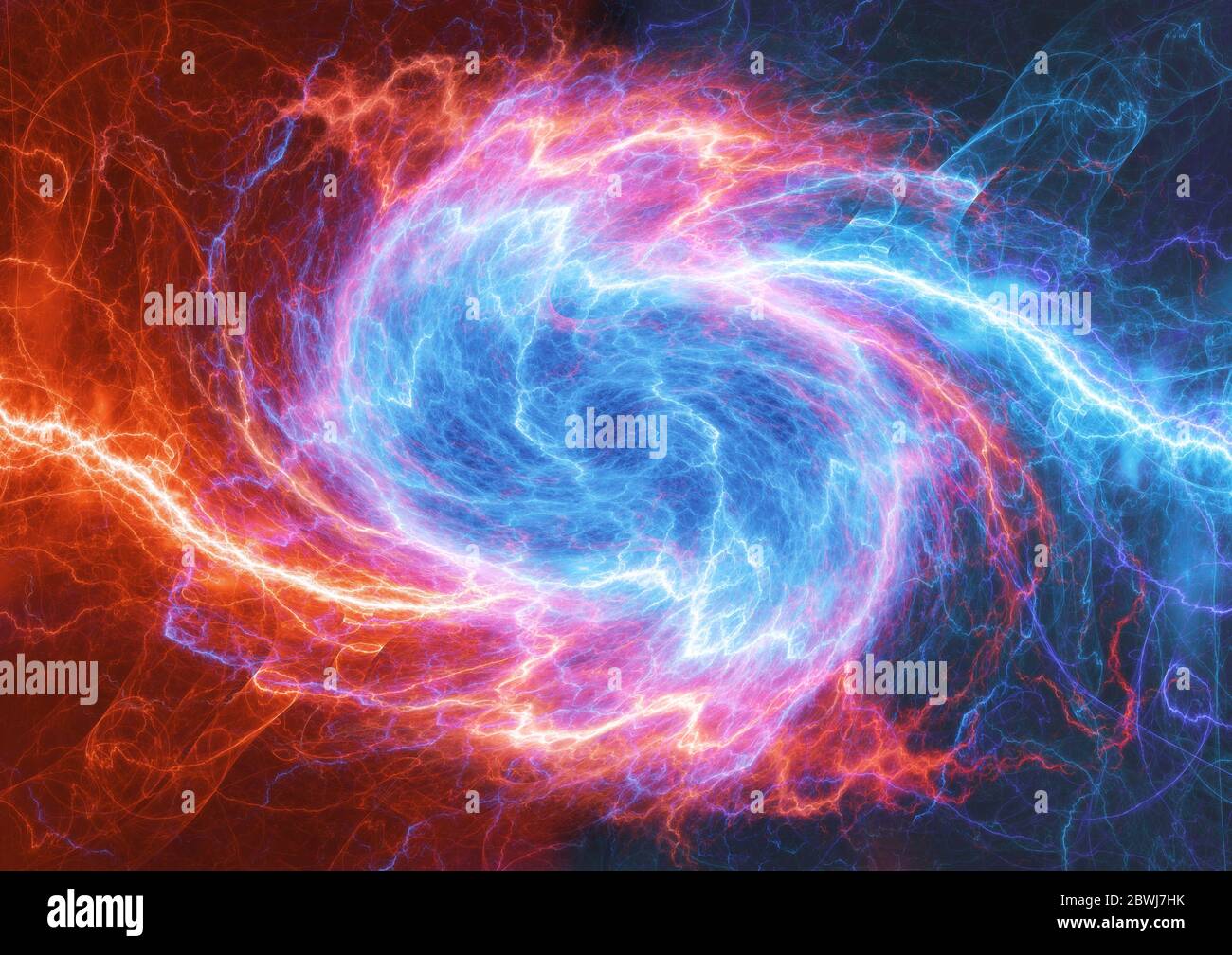 Fire and ice plasma lightning cloud, electrical cloud background Stock ...