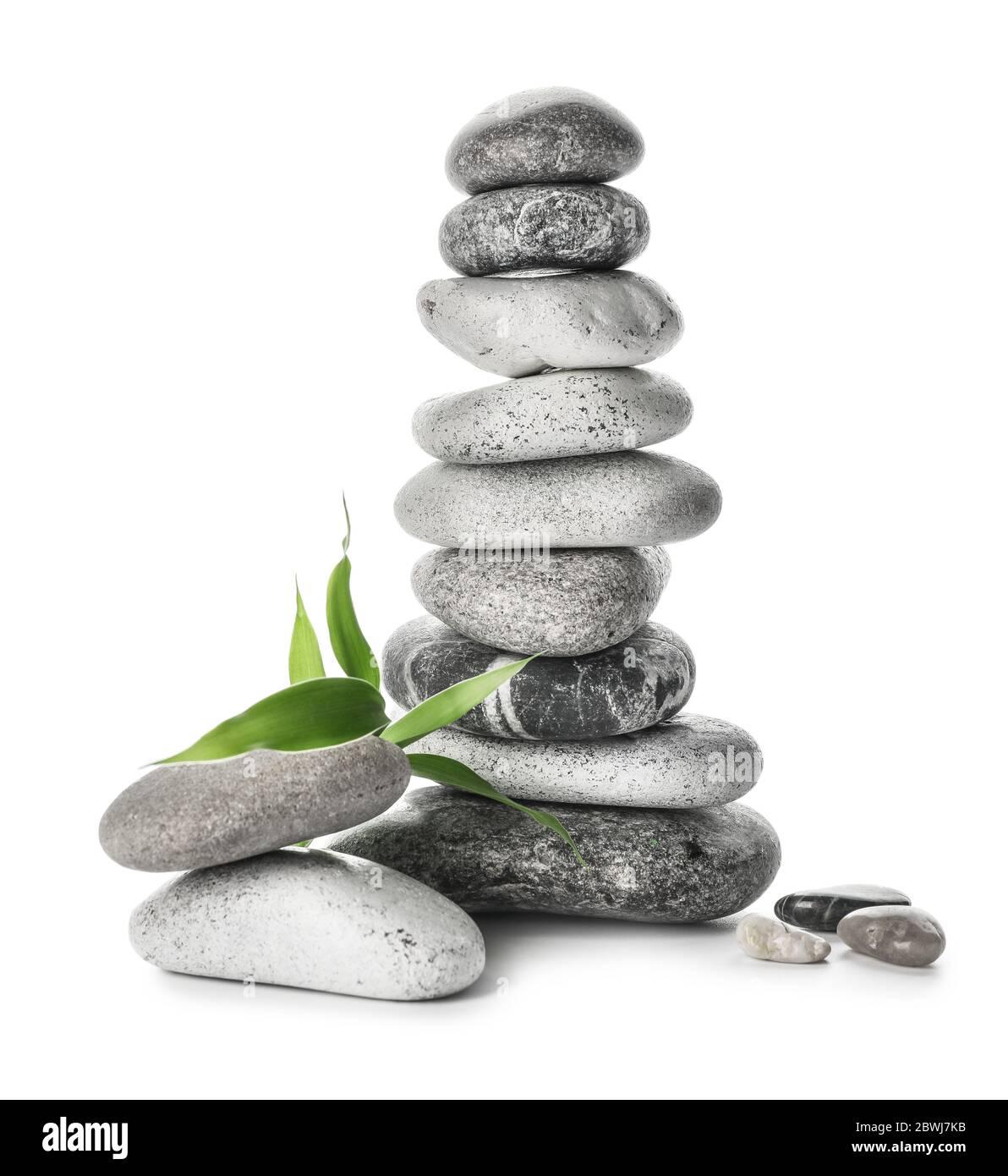 Spa stones on white background Stock Photo - Alamy